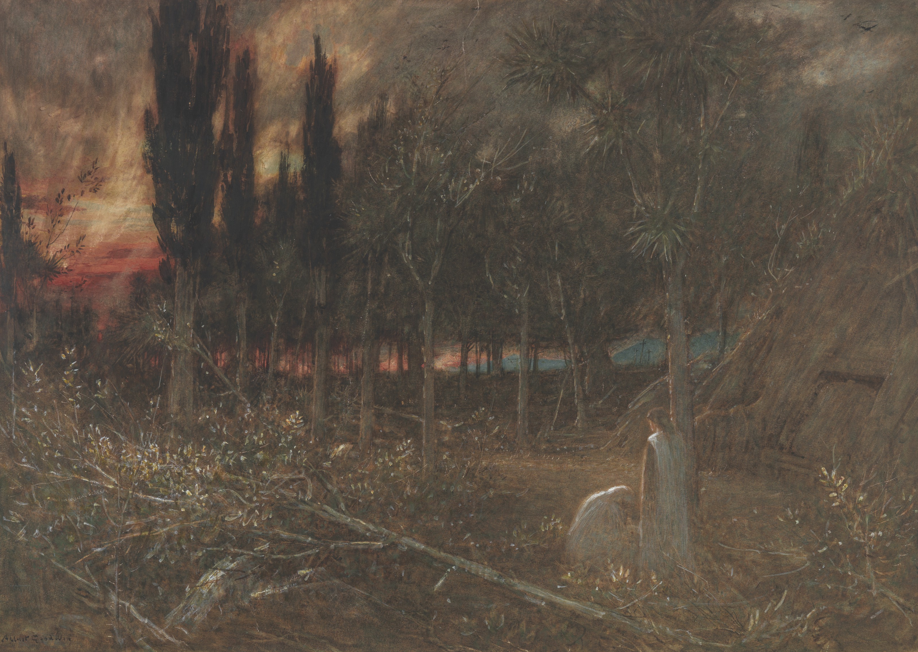 ALBERT GOODWIN, R.W.S. (BRITISH, 1845-1932), Night - faithful unto ...