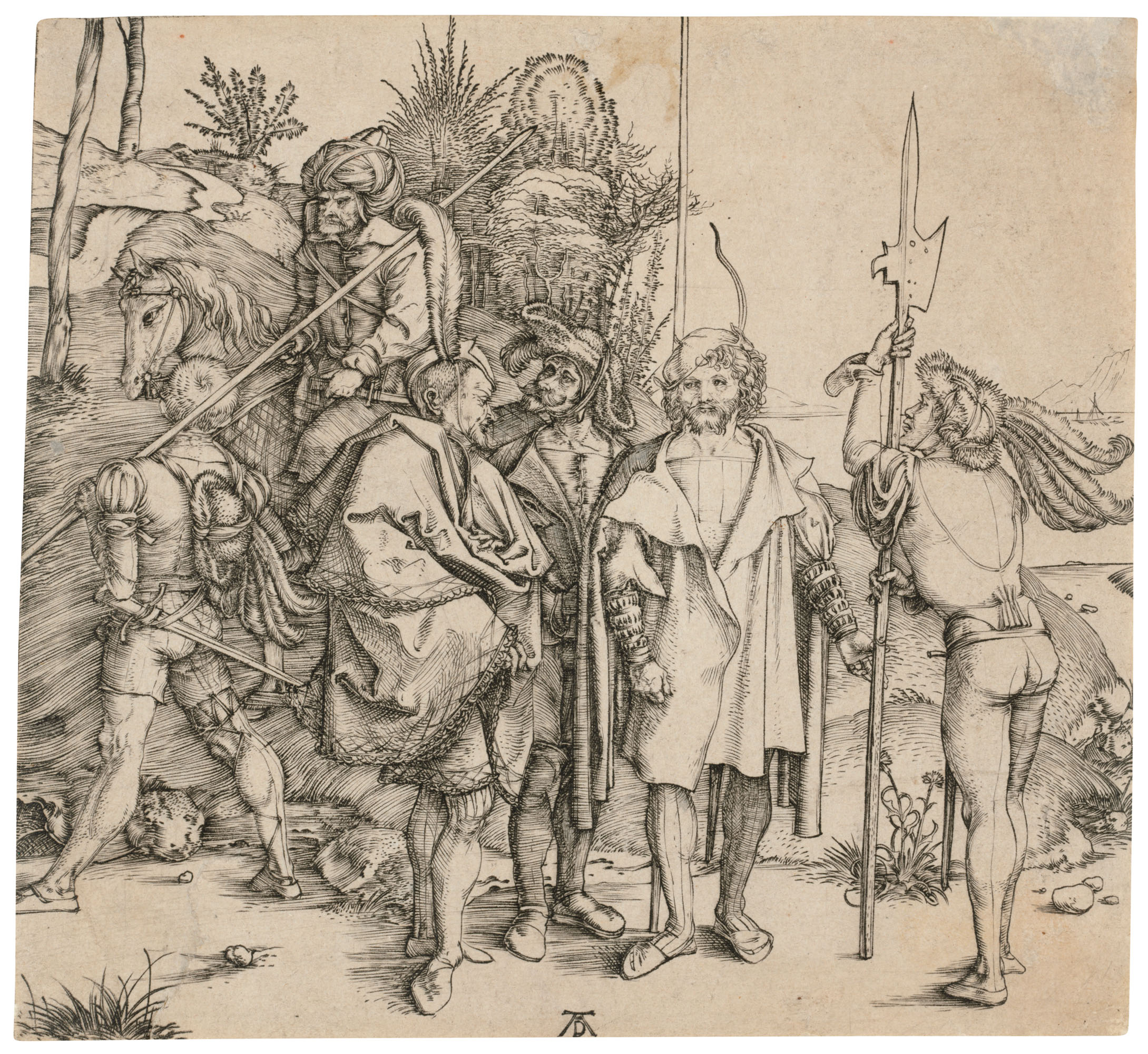 ALBRECHT DÜRER (1471-1528), Five Soldiers and a Turk on Horseback ...