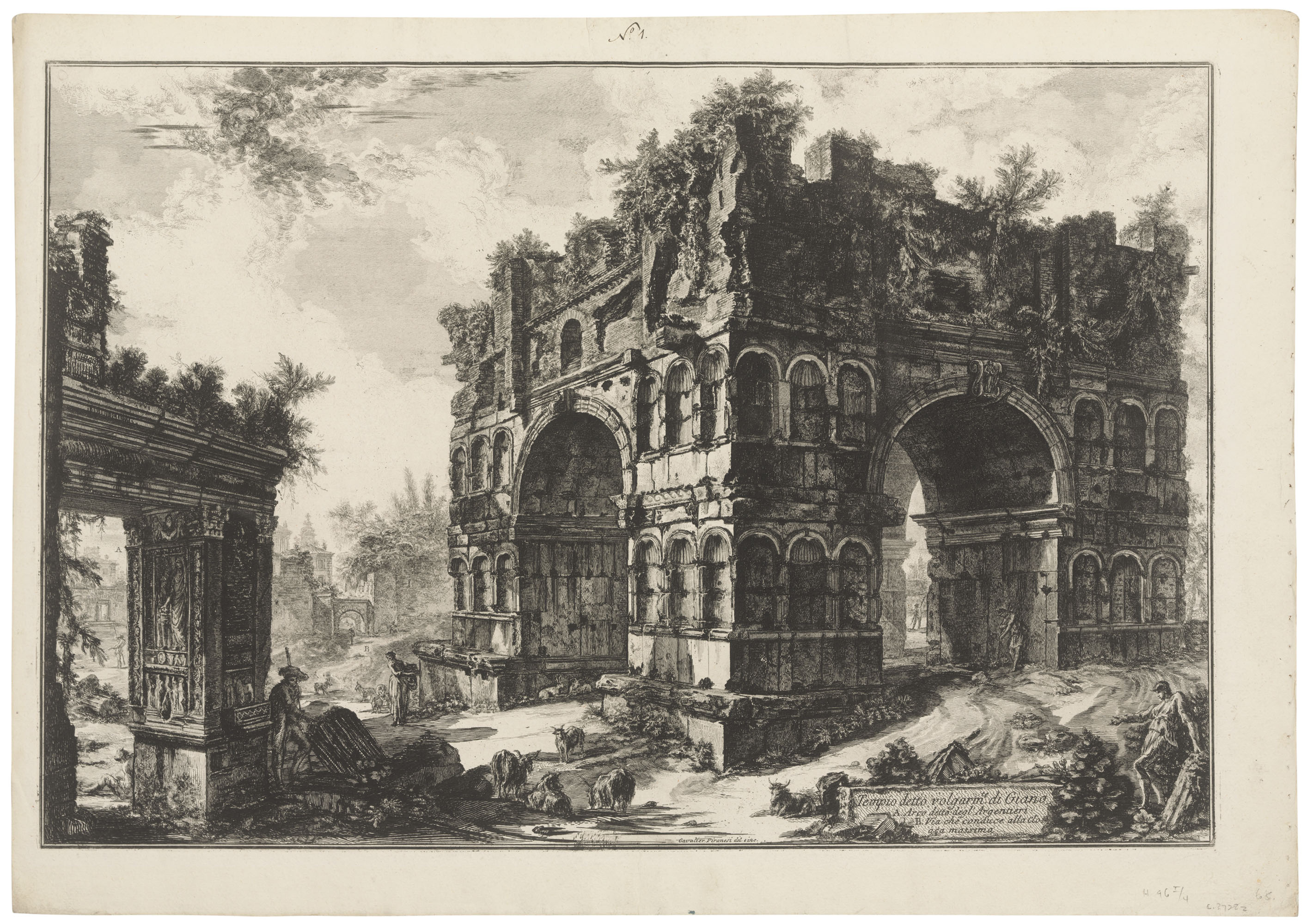 GIOVANNI BATTISTA PIRANESI (1720-1778), Two Plates, from: Vedute di ...