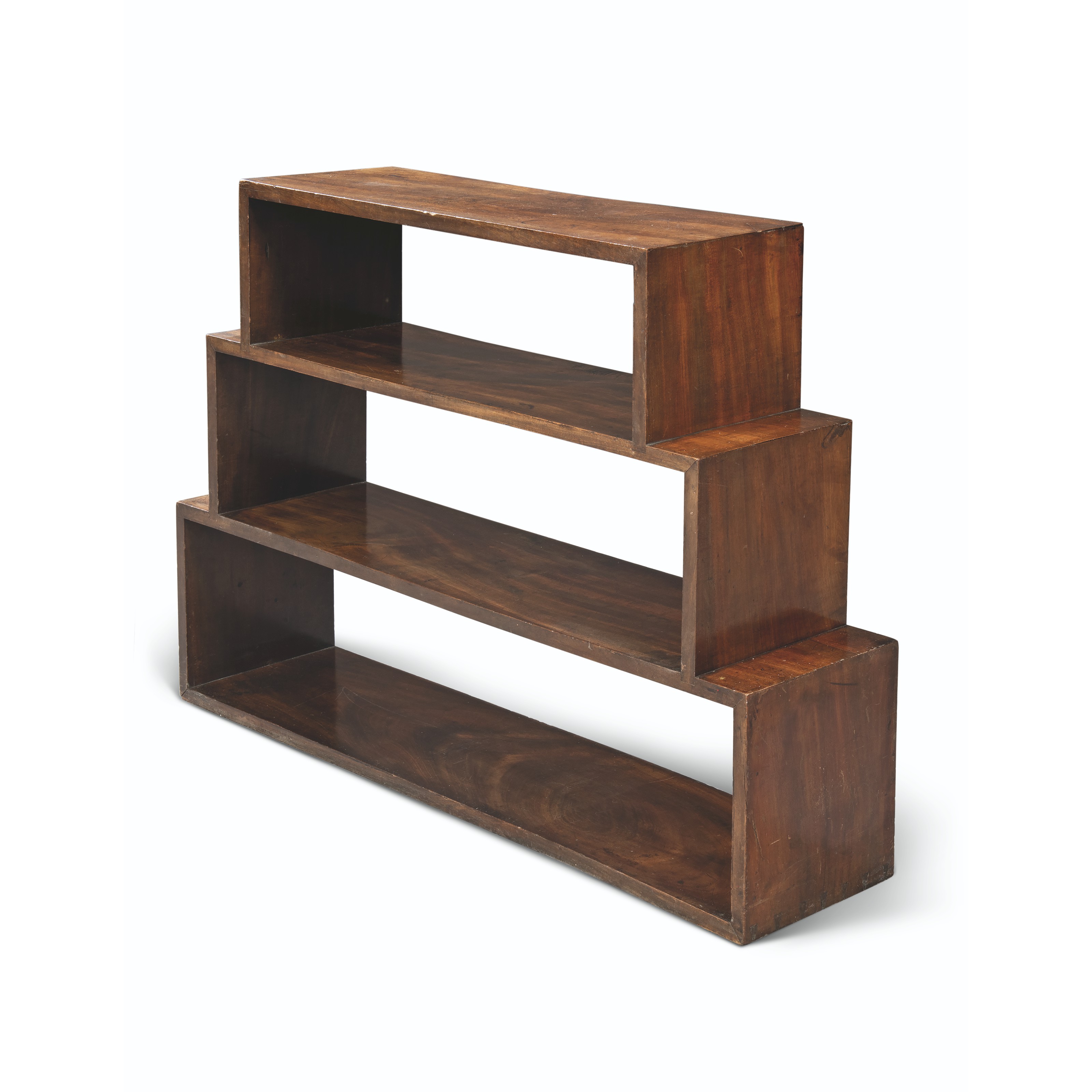 A NORTH EUROPEAN MAHOGANY OPEN BOOKCASE, EARLY 20TH CENTURY, REUSING ...