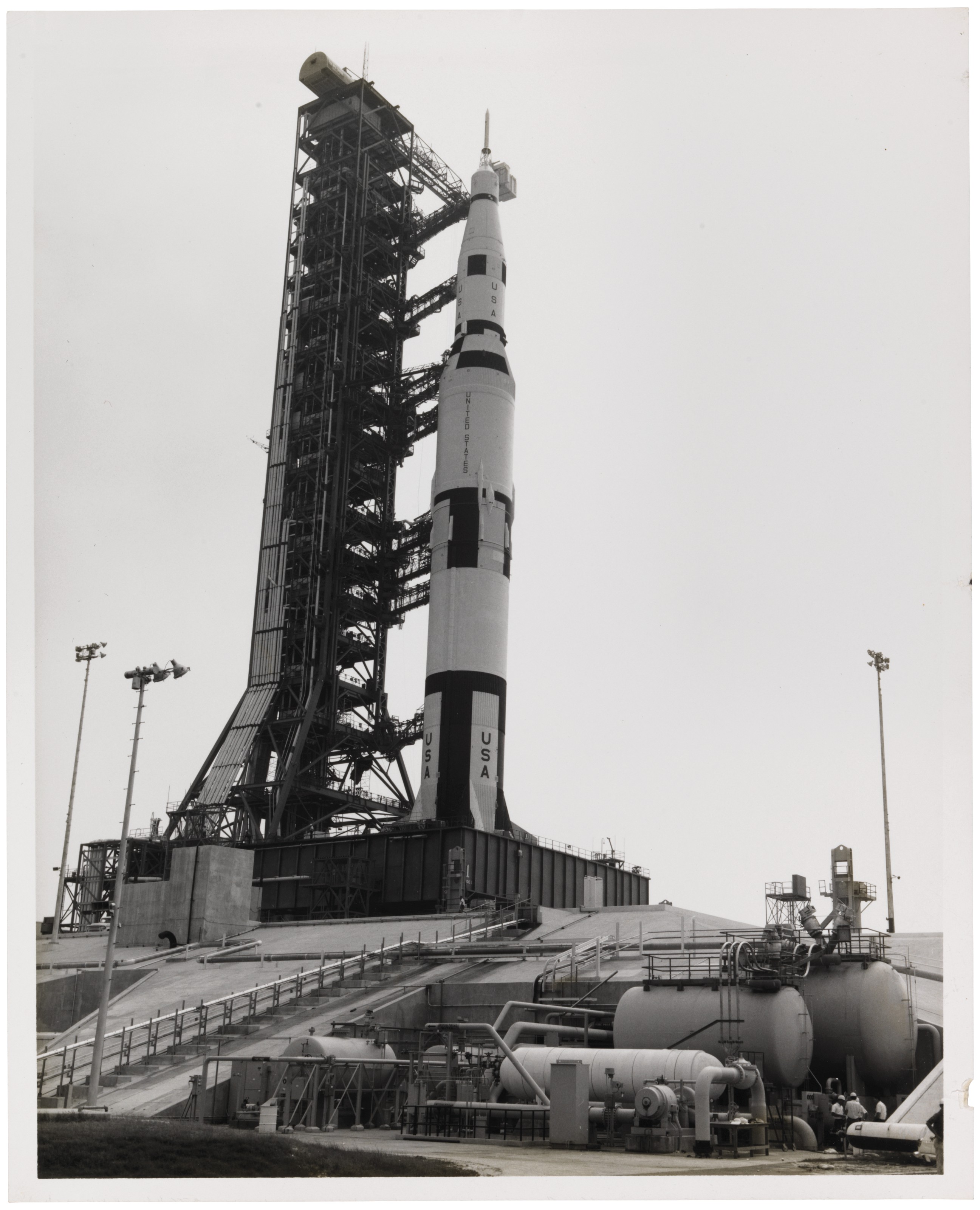 Apollo 15 Rocket Black And White