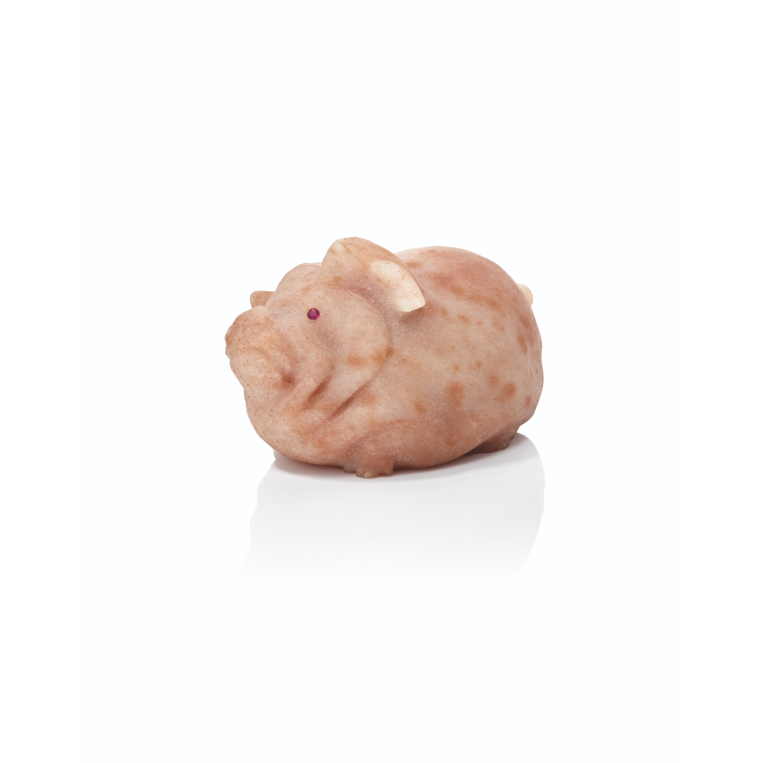 A LARGE JEWELLED GOLD-MOUNTED YELLOW CHALCEDONY MODEL OF A DUCKLING, BY ...