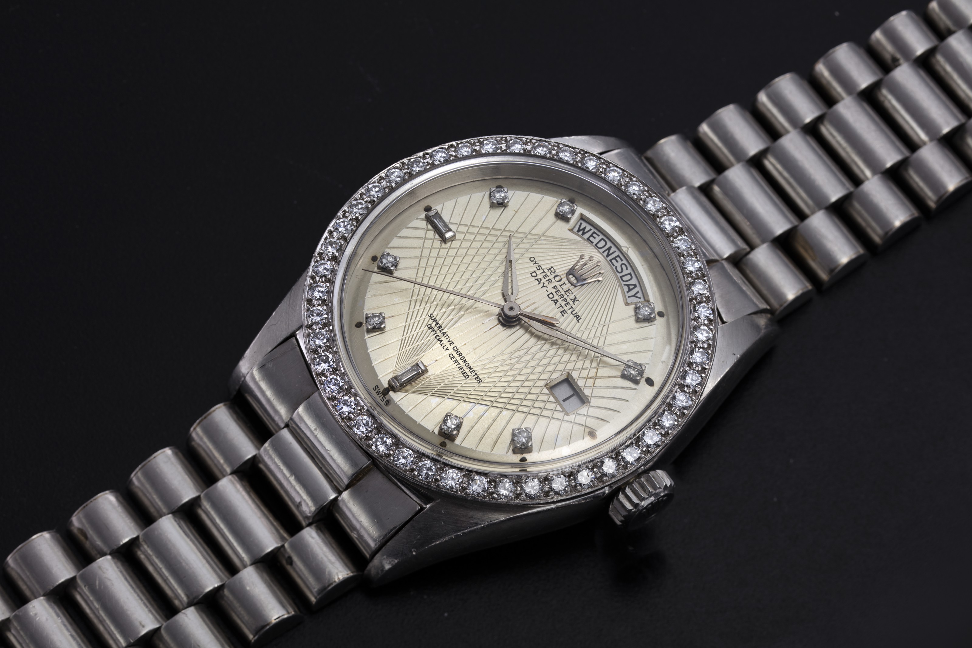 ROLEX "BROOKLYN BRIDGE", A PLATINUM DIAMOND-SET OYSTER PERPETUAL DAY ...