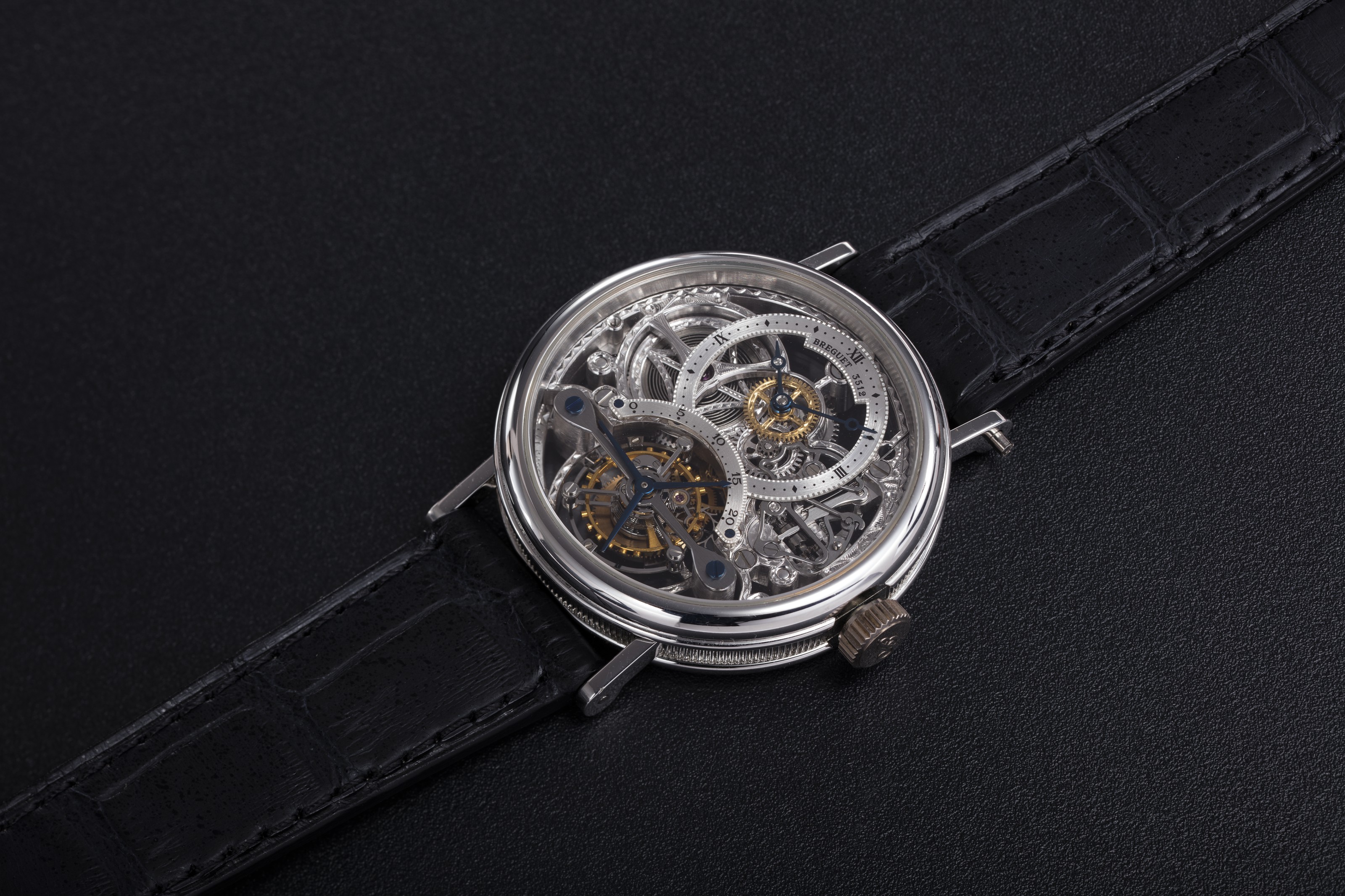 BREGUET, A MANUAL-WINDING PLATINUM TOURBILLON SQUELETTE WRISTWATCH 3512 ...