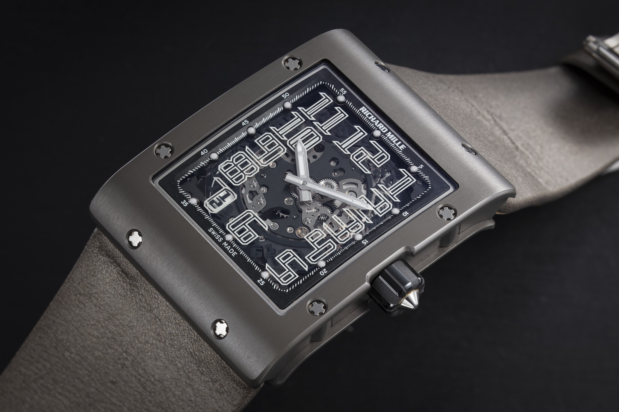 RICHARD MILLE, RM016 AH Ti, A SLIM RECTANGULAR TITANIUM AUTOMATIC ...