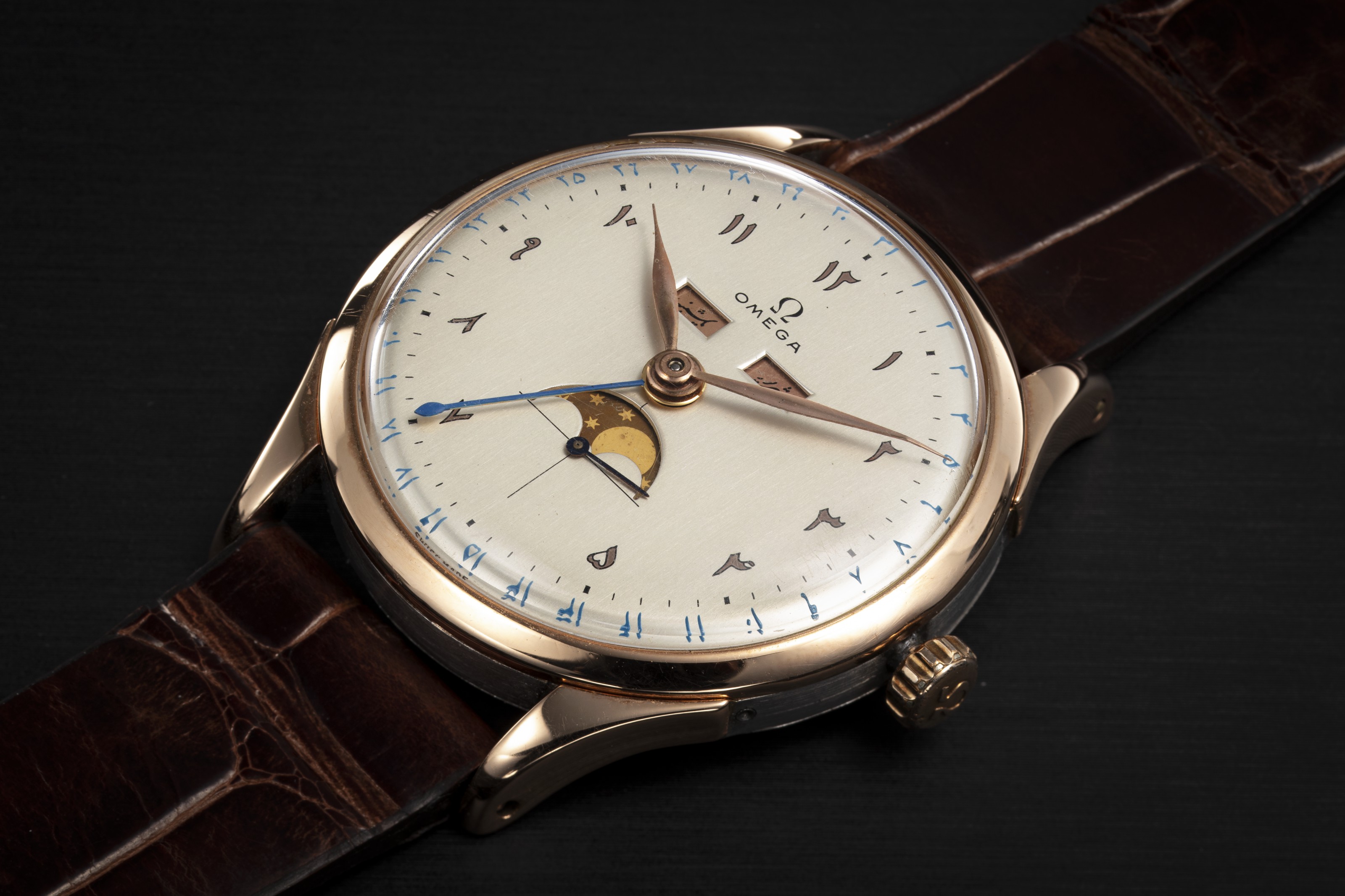 OMEGA, COSMIC REF. 2606-8, A TWO TONE TRIPLE CALENDAR MOON-PHASE MADE ...