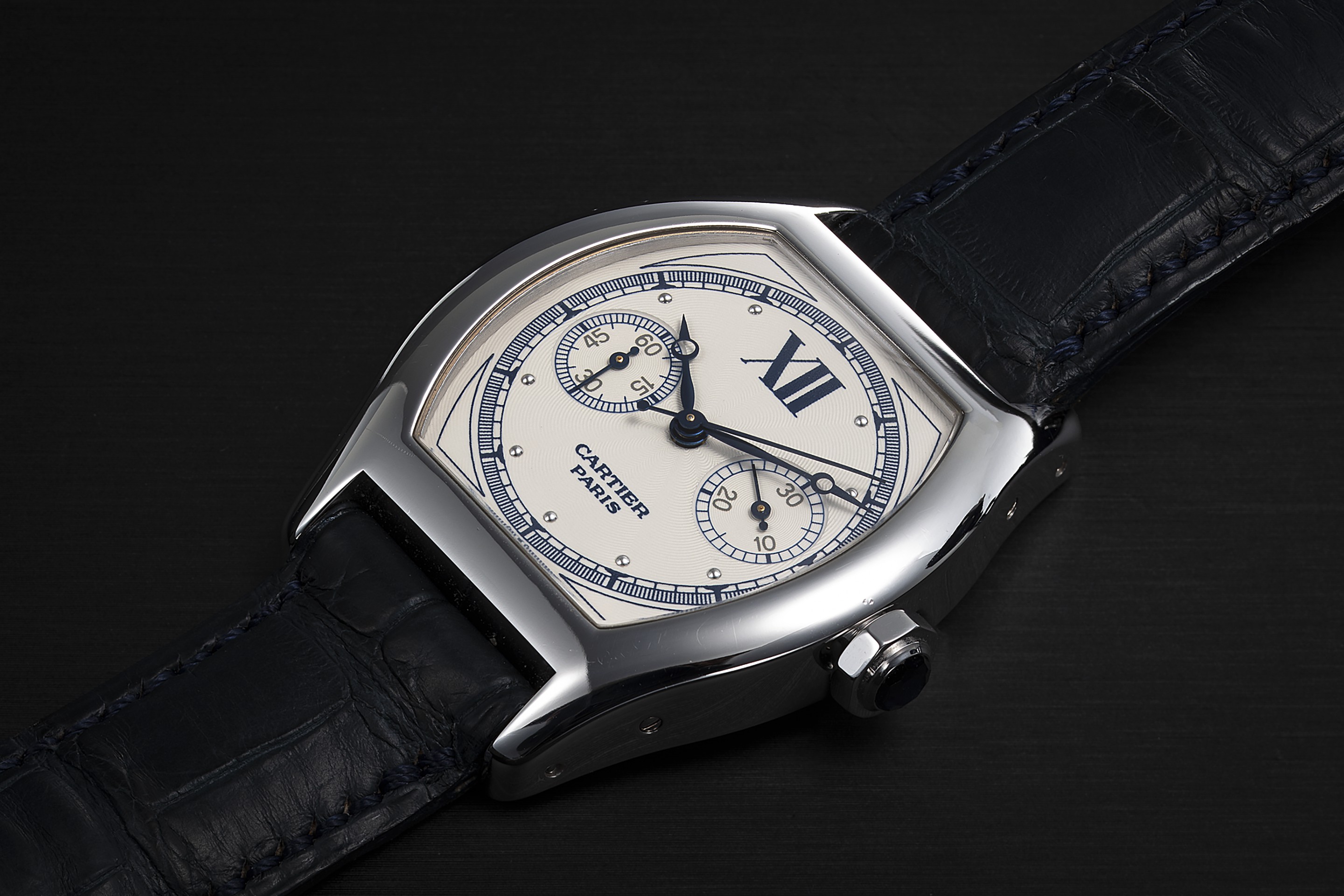 CARTIER, TORTUE MONOPOUSSOIR REF. 2396B, A GOLD MANUAL-WINDING ...