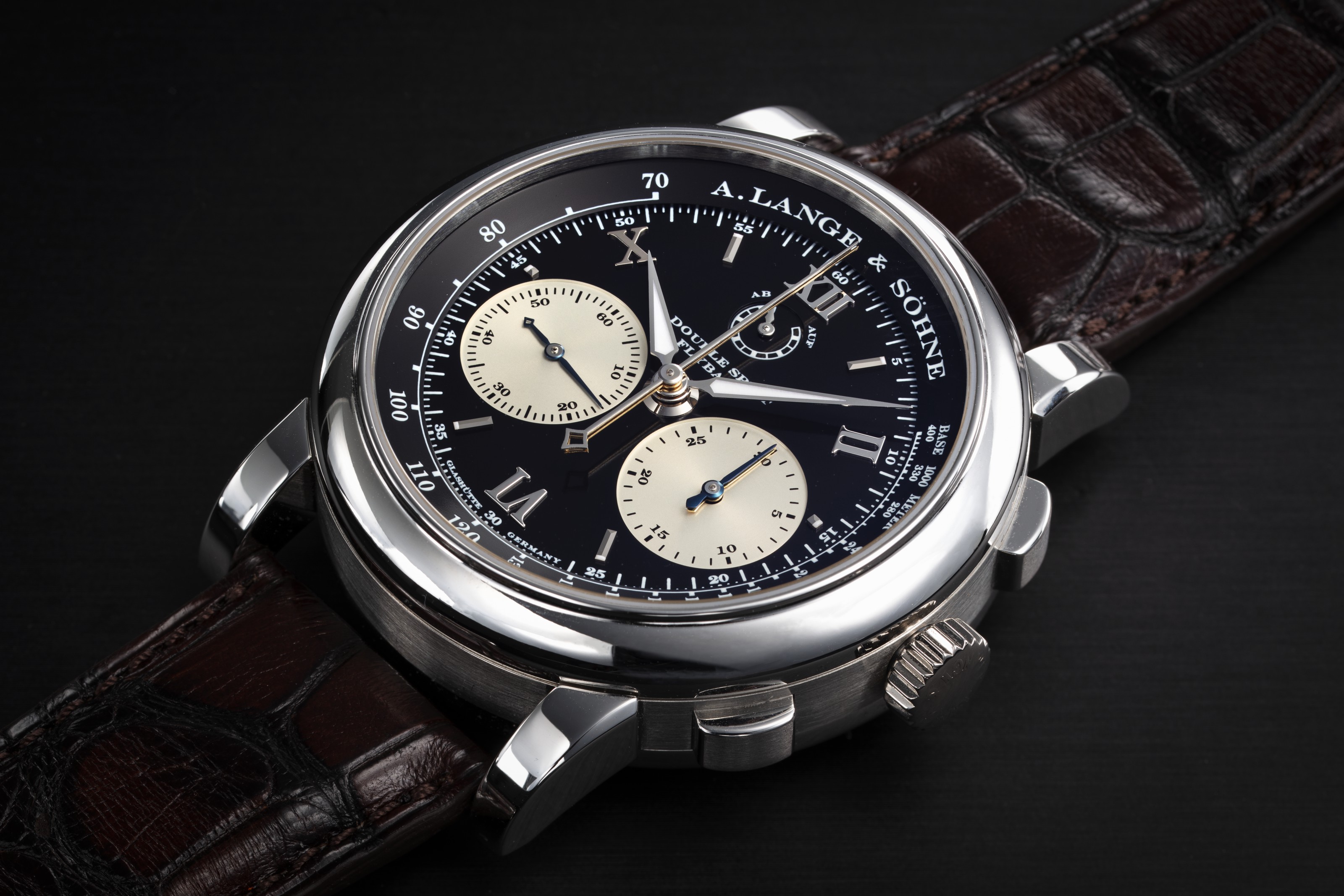 A. LANGE & SÖHNE, A PLATINUM DOUBLE SPLIT FLYBACK CHRONOGRAPH Ref. 404. ...