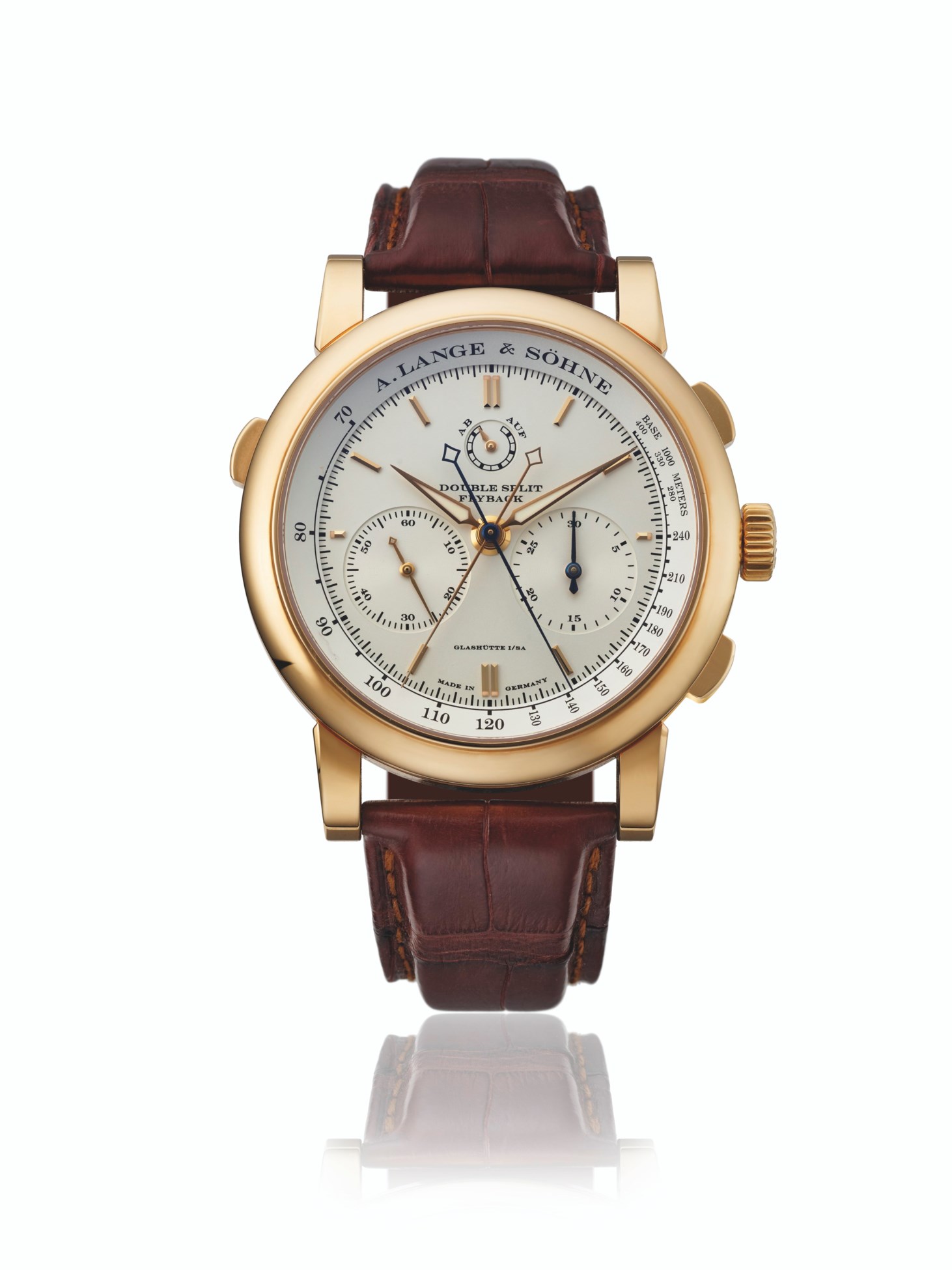 A. LANGE & SÖHNE. AN IMPRESSIVE AND RARE 18K PINK GOLD DOUBLE SPLIT ...