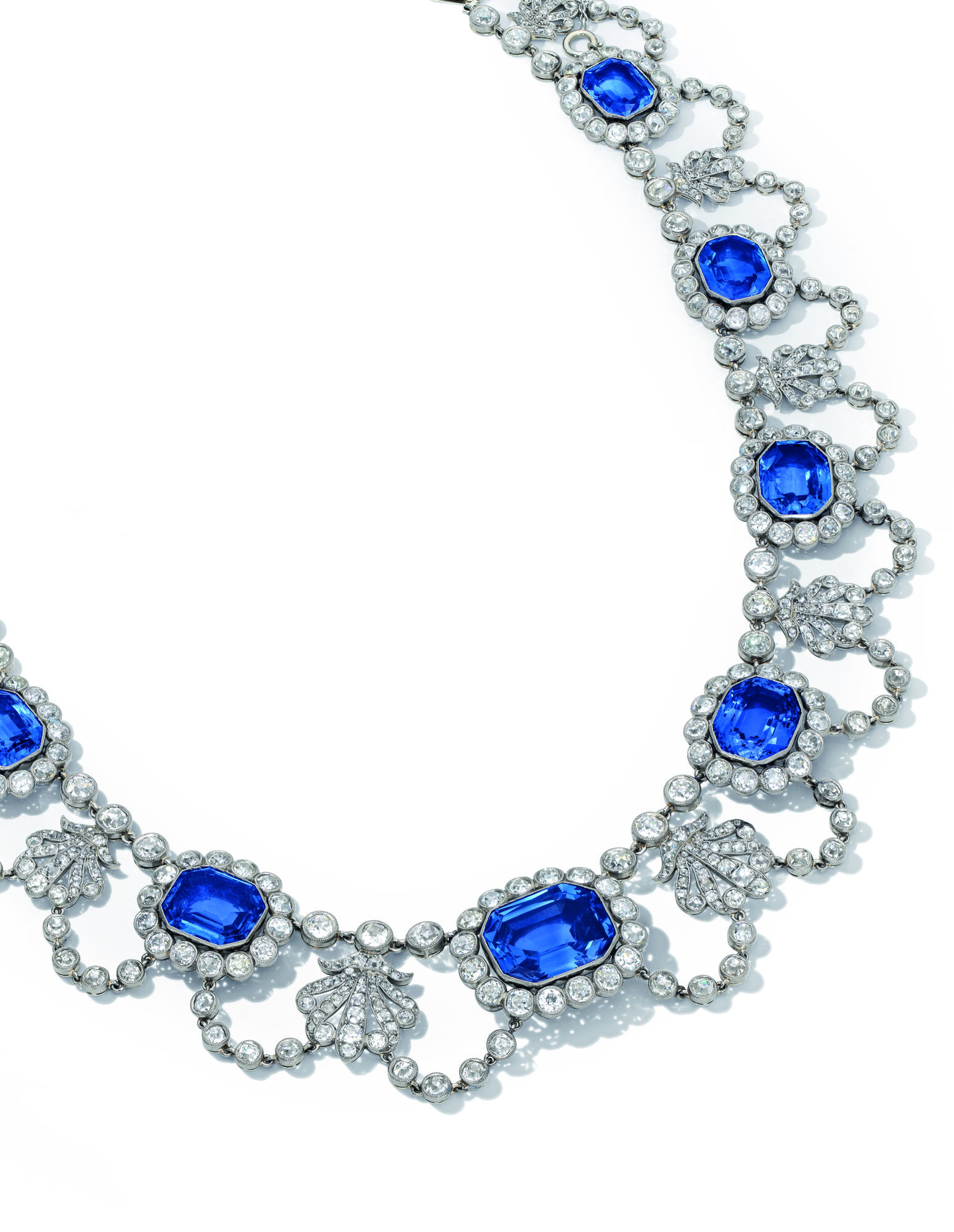 EARLY 19TH CENTURY SAPPHIRE AND DIAMOND NECKLACE