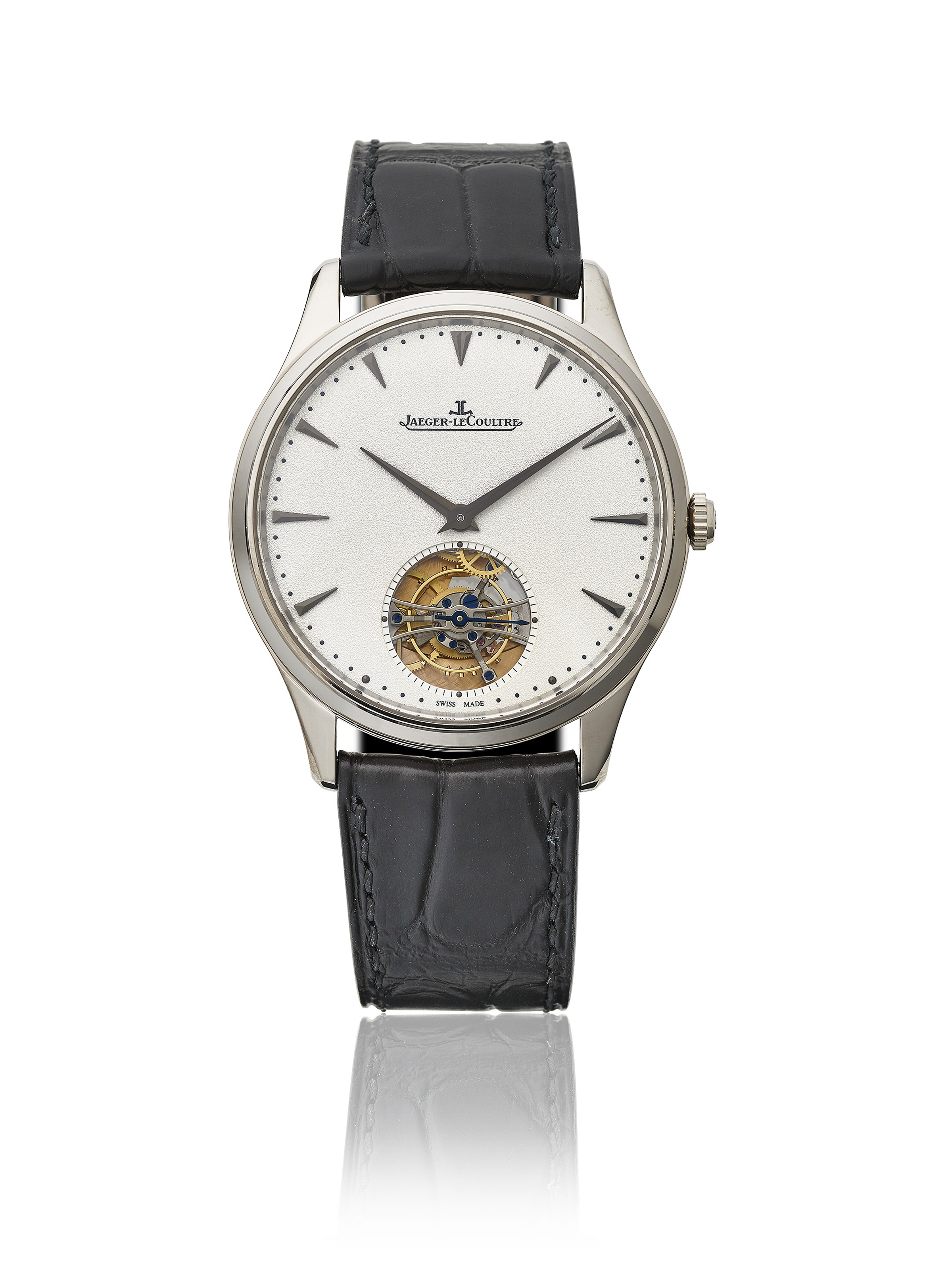 JAEGER-LECOULTRE, WHITE GOLD MASTER ULTRA THIN TOURBILLON, REF. 174.3. ...