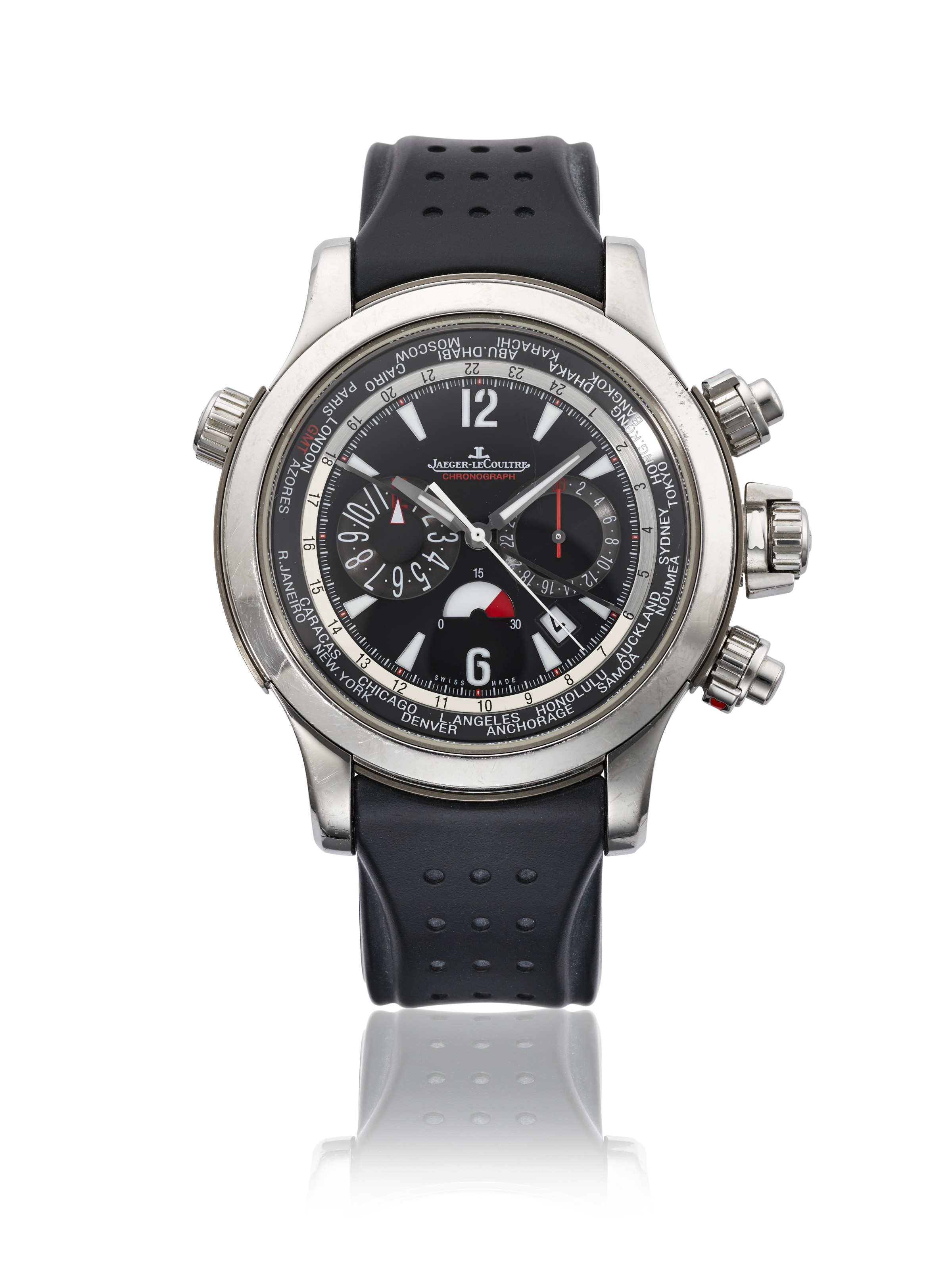 JAEGER-LECOULTRE, STEEL MASTER COMPRESSOR CHRONOGRAPH, REF.105.8.22 ...