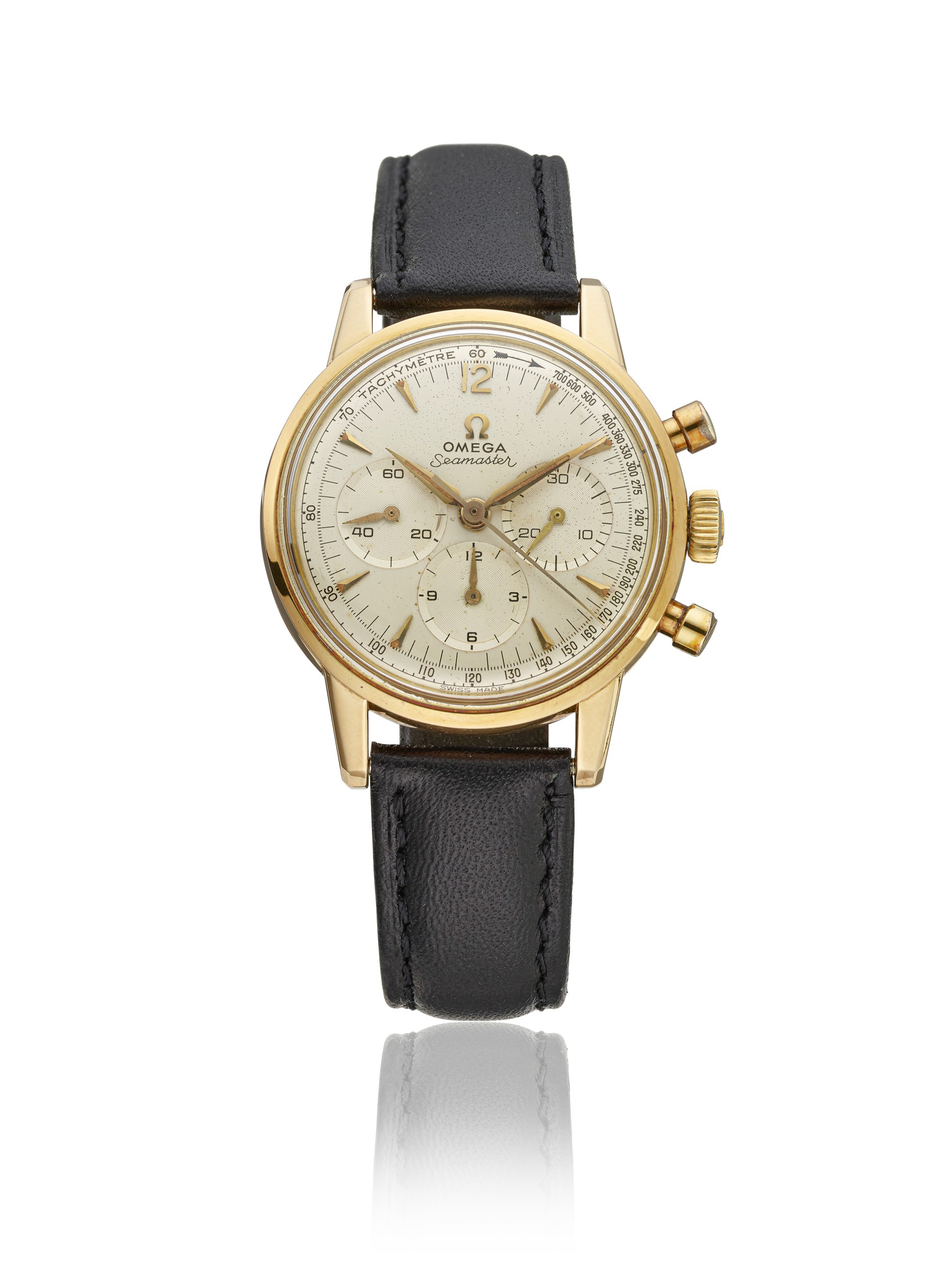 OMEGA, GOLD SEAMASTER CHRONOGRAPH, REF. 2884, MOVEMENT NO. 17’764’852 ...