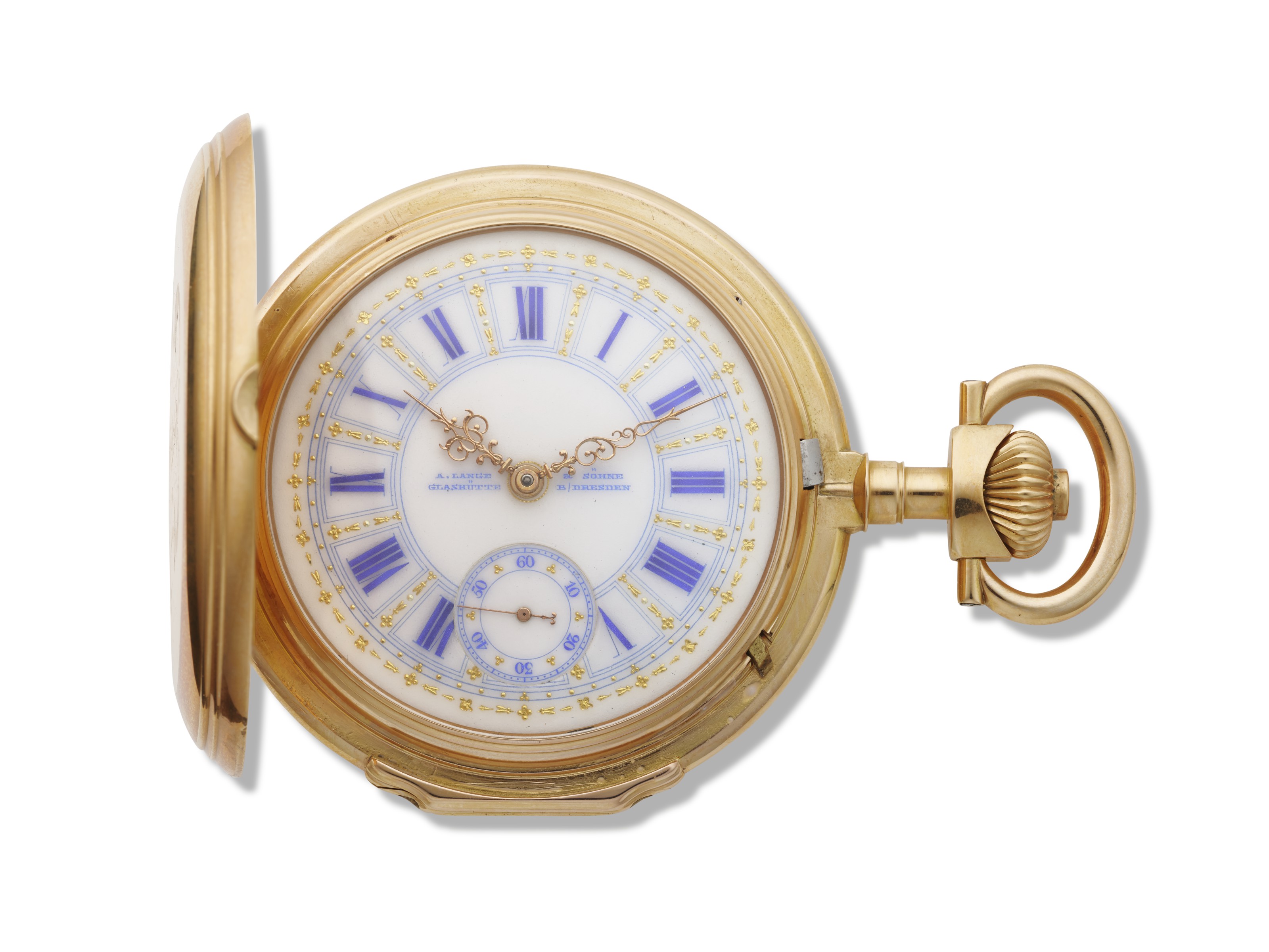 A.LANGE & SÖHNE, POSSIBLY UNIQUE 18K PINK GOLD HUNTER CASE LEVER ...