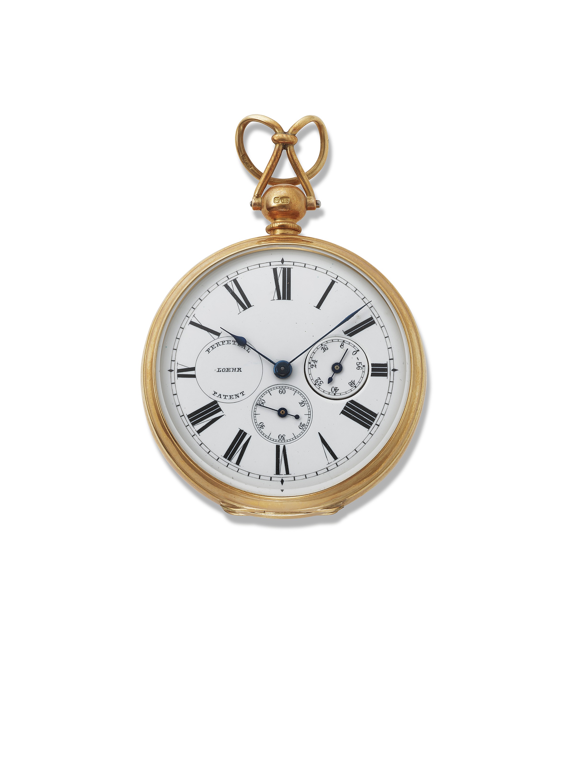 LOEHR, GOLD OPENFACE “PERPETUAL PATENT”SELF-WINDING LEVER WATCH WITH 56 ...