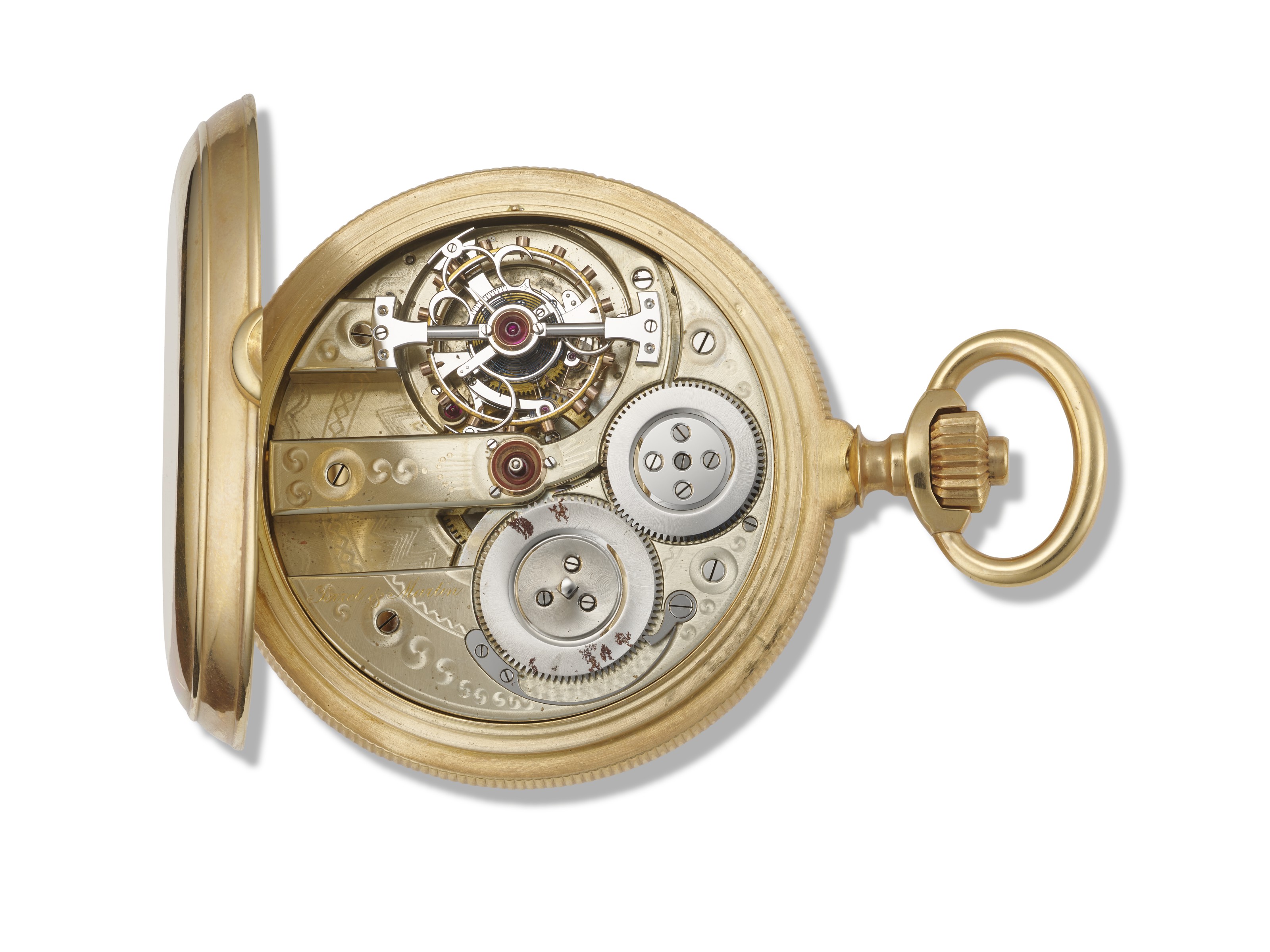 PERRET & MARTIN, GENEVA, 18K GOLD HUNTER CASE KEYLESS POCKET ...