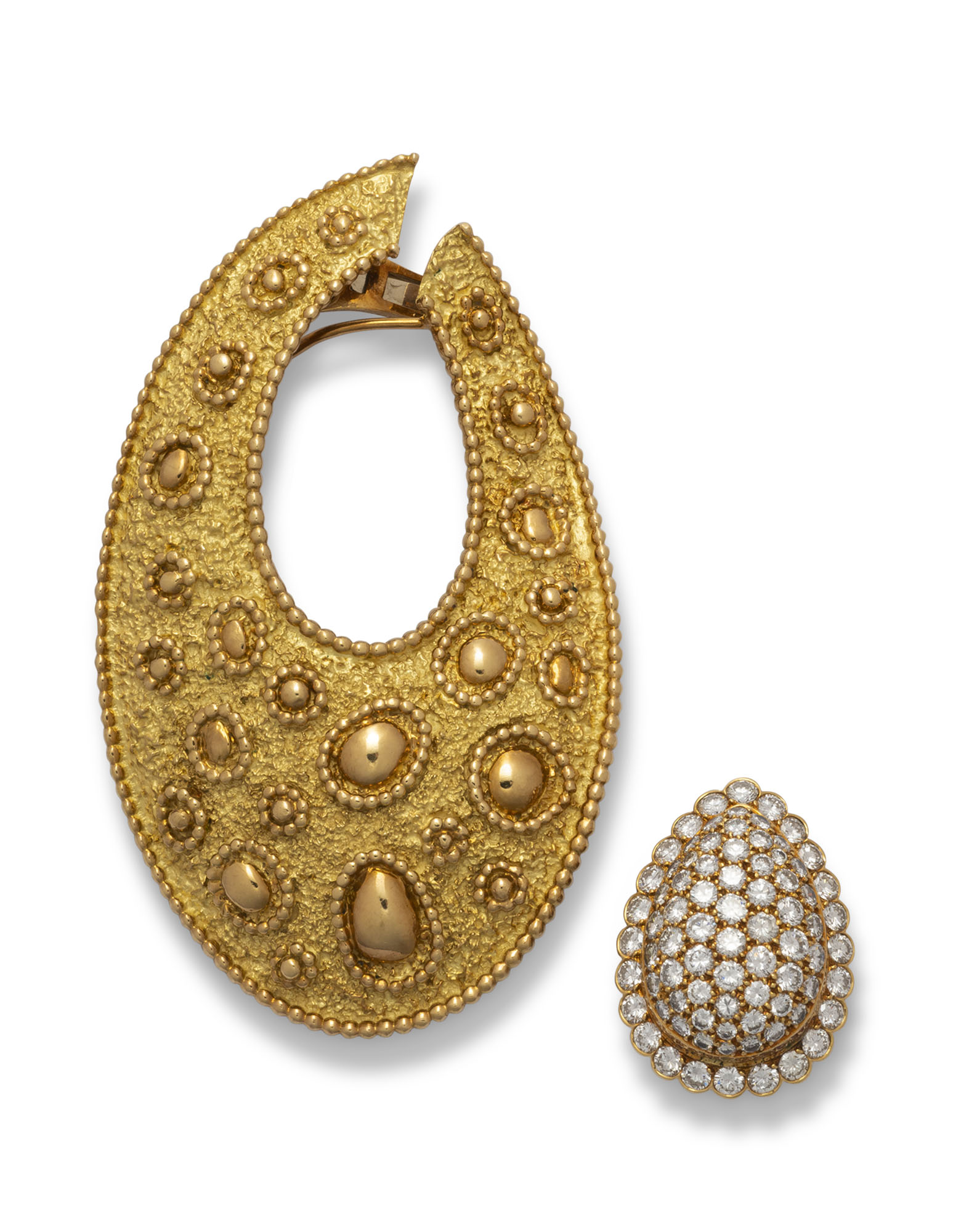 VAN CLEEF & ARPELS DIAMOND EARRING; VAN CLEEF & ARPELS GOLD EARRING ...