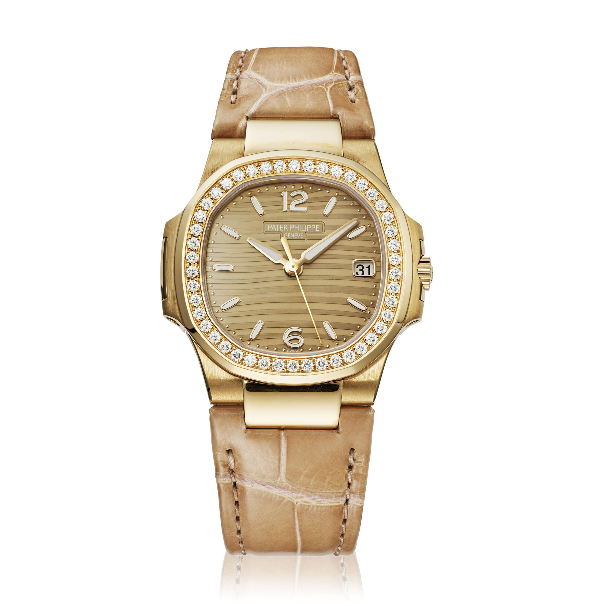 PATEK PHILIPPE, PINK GOLD AND DIAMONDS NAUTILUS, REF. 7010R-012 ...