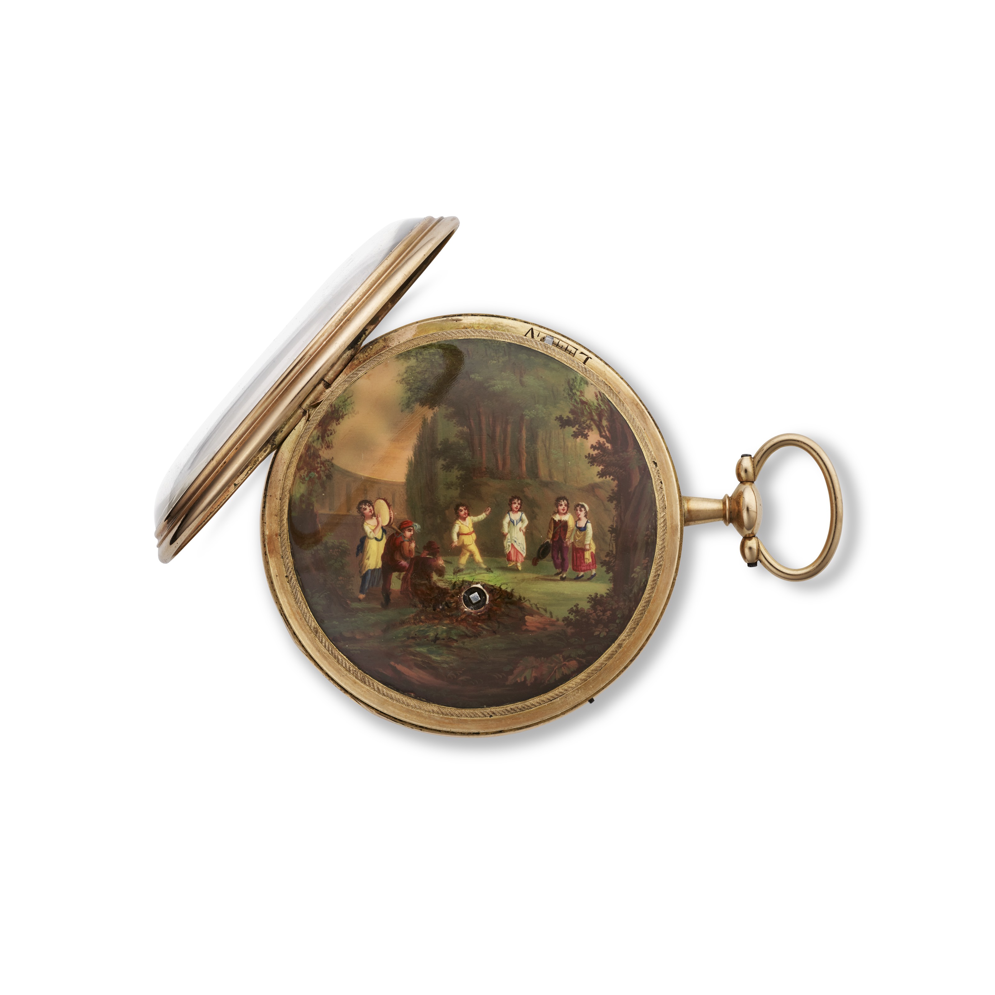 FRENCH, YELLOW GOLD MUSICAL ENAMELED HUNTER-CASE POCKET WATCH, | Christie’s