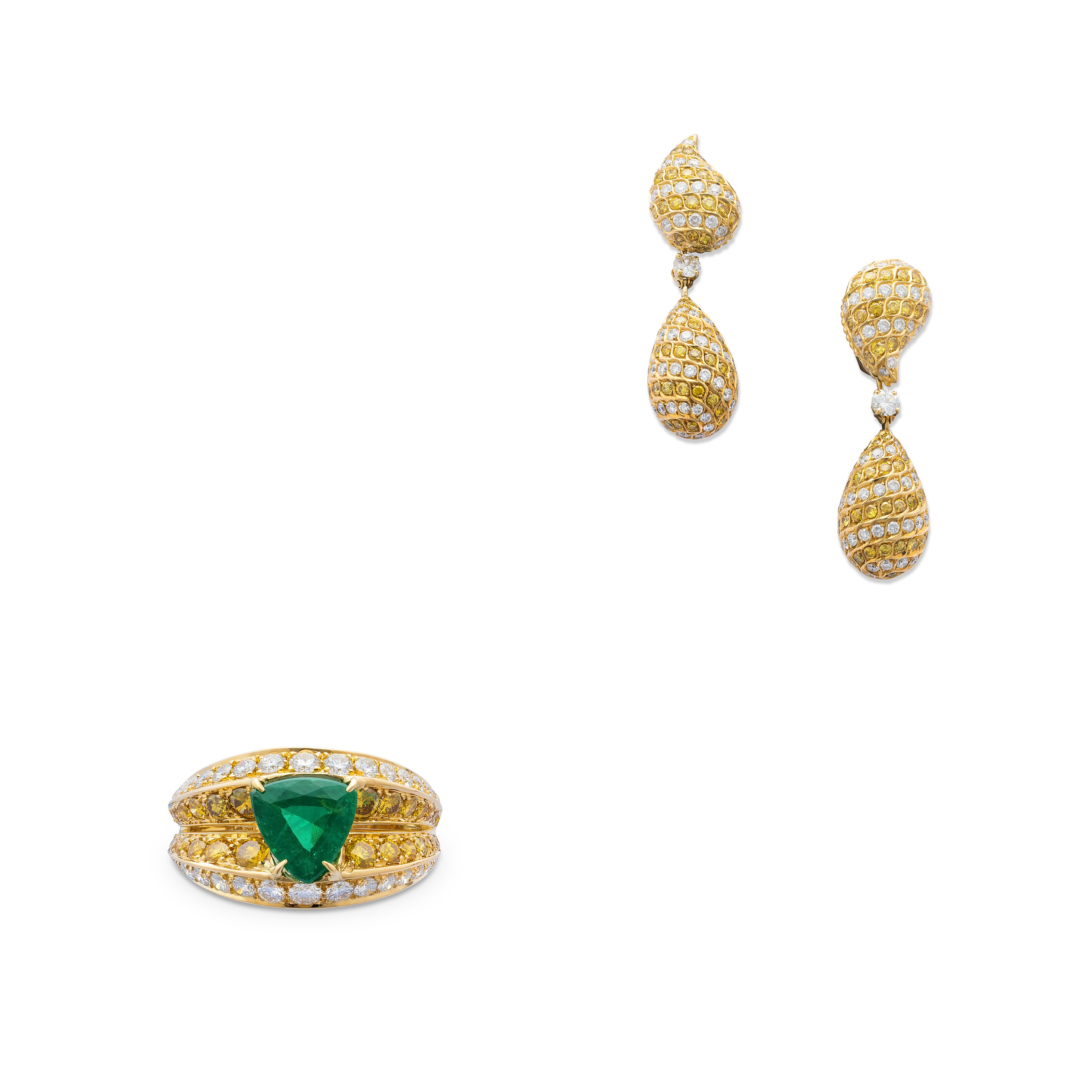 NO RESERVE - REZA MULTI-GEM RING AND EARRINGS, | Christie’s