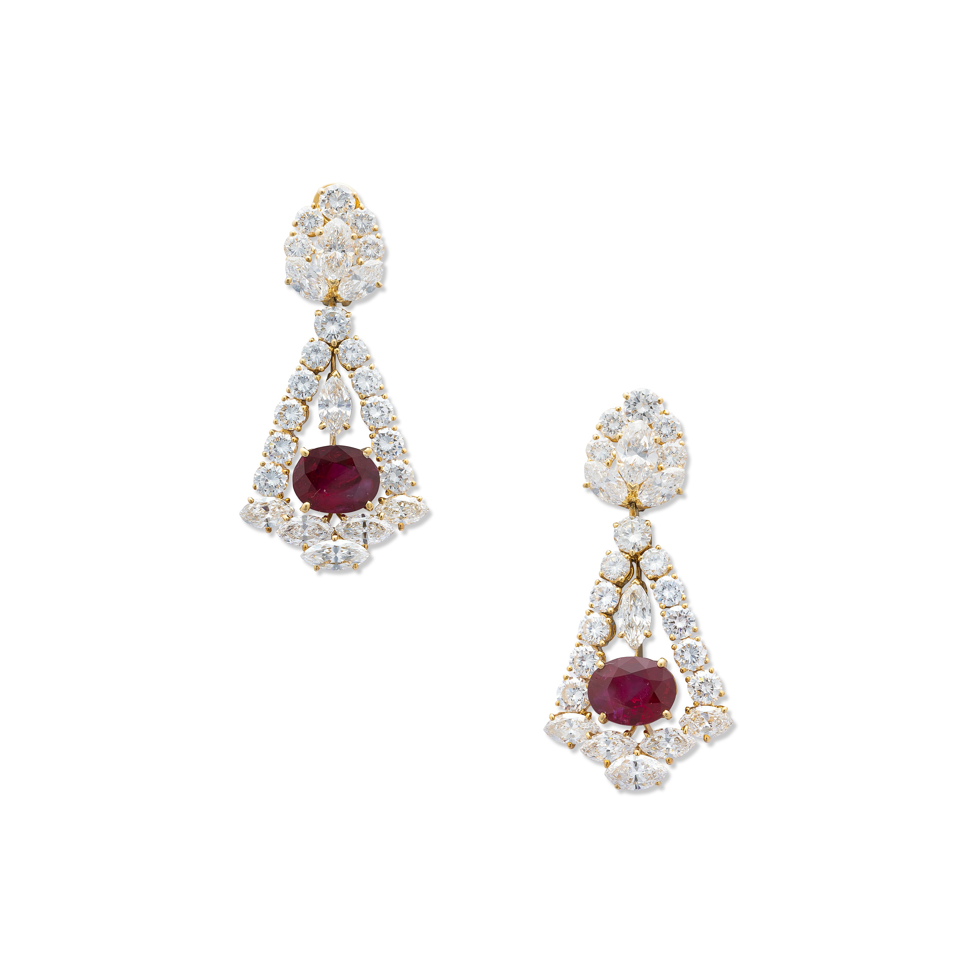 NO RESERVE - REZA RUBY AND DIAMOND EARRINGS, | Christie’s