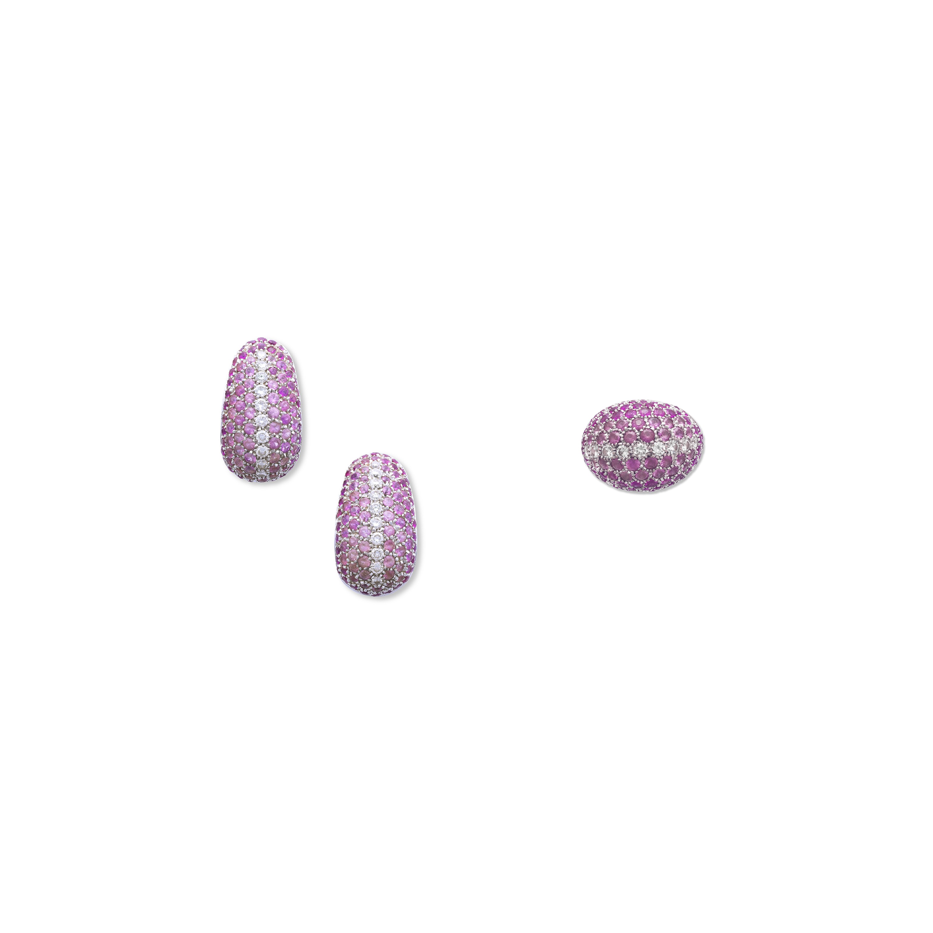 BENOÎT DE GORSKI COLOURED SAPPHIRE AND DIAMOND EARRING AND RING SET ...