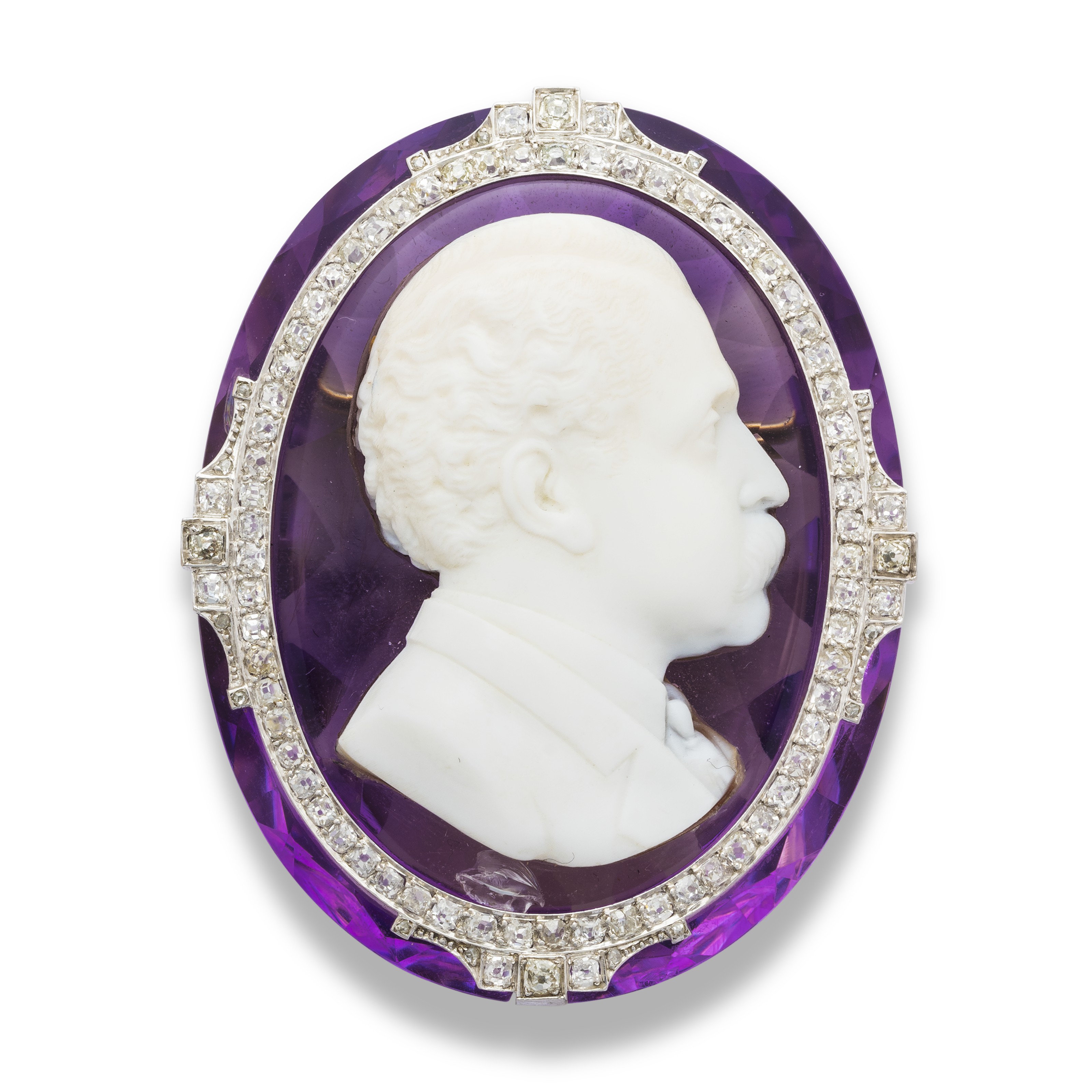NO RESERVE - MELLERIO DITS MELLER BELLE EPOQUE AMETHYST, AGATE CAMEO ...