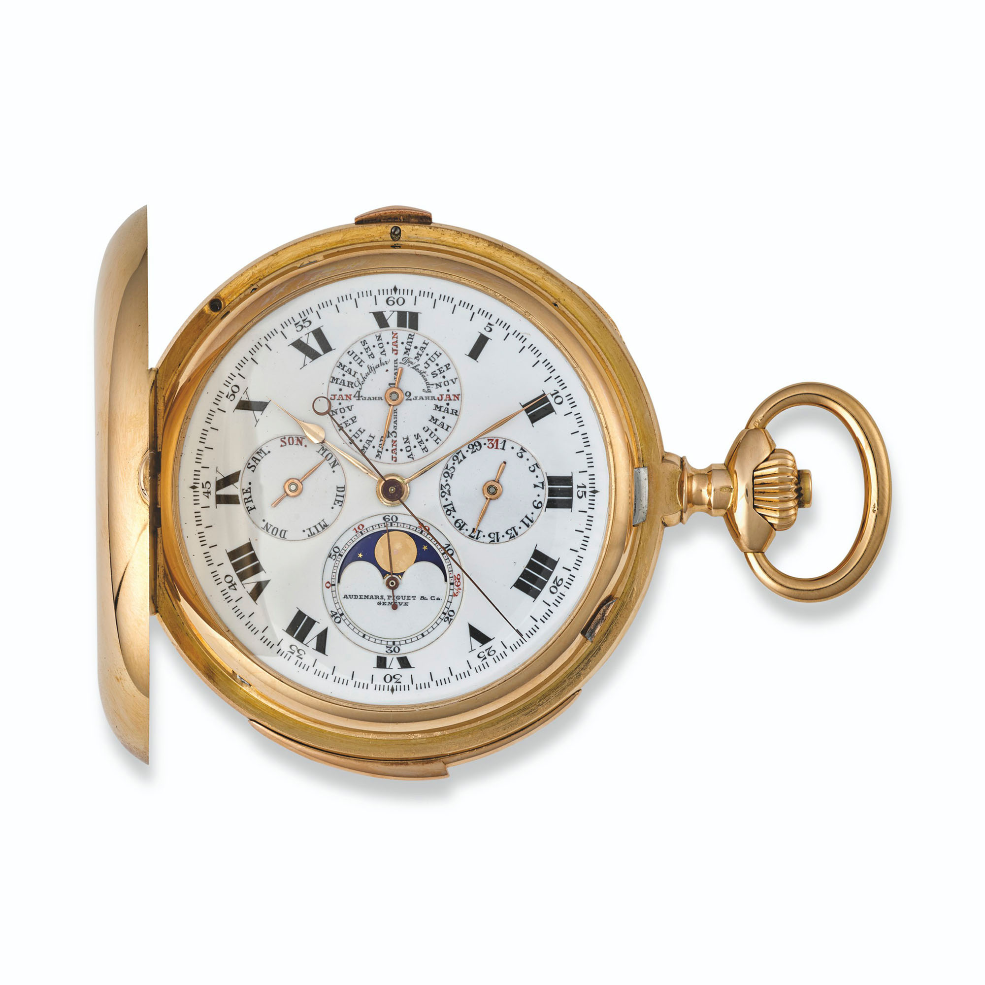 AUDEMARS PIGUET, YELLOW GOLD MINUTE REPEATING, PERPETUAL CALENDAR AND ...