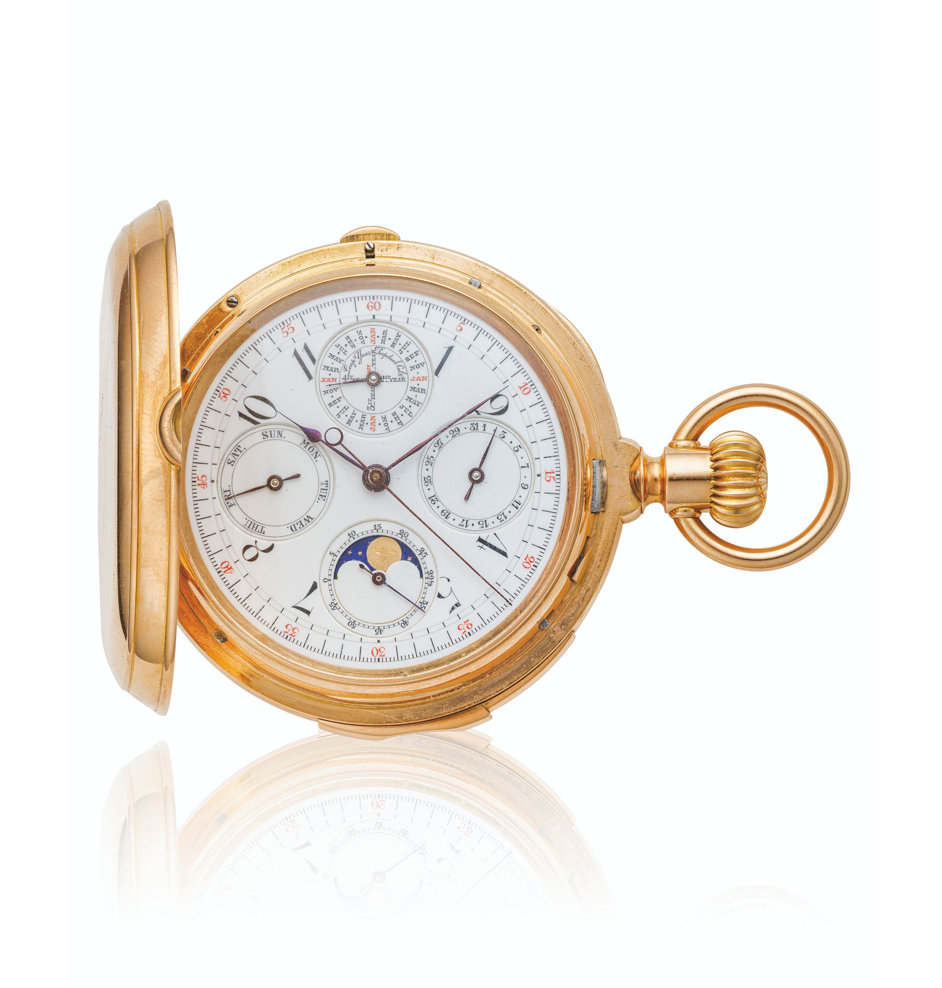 HENRY CAPT, YELLOW GOLD MINUTE REPEATING, PERPETUAL CALENDAR, MOON ...