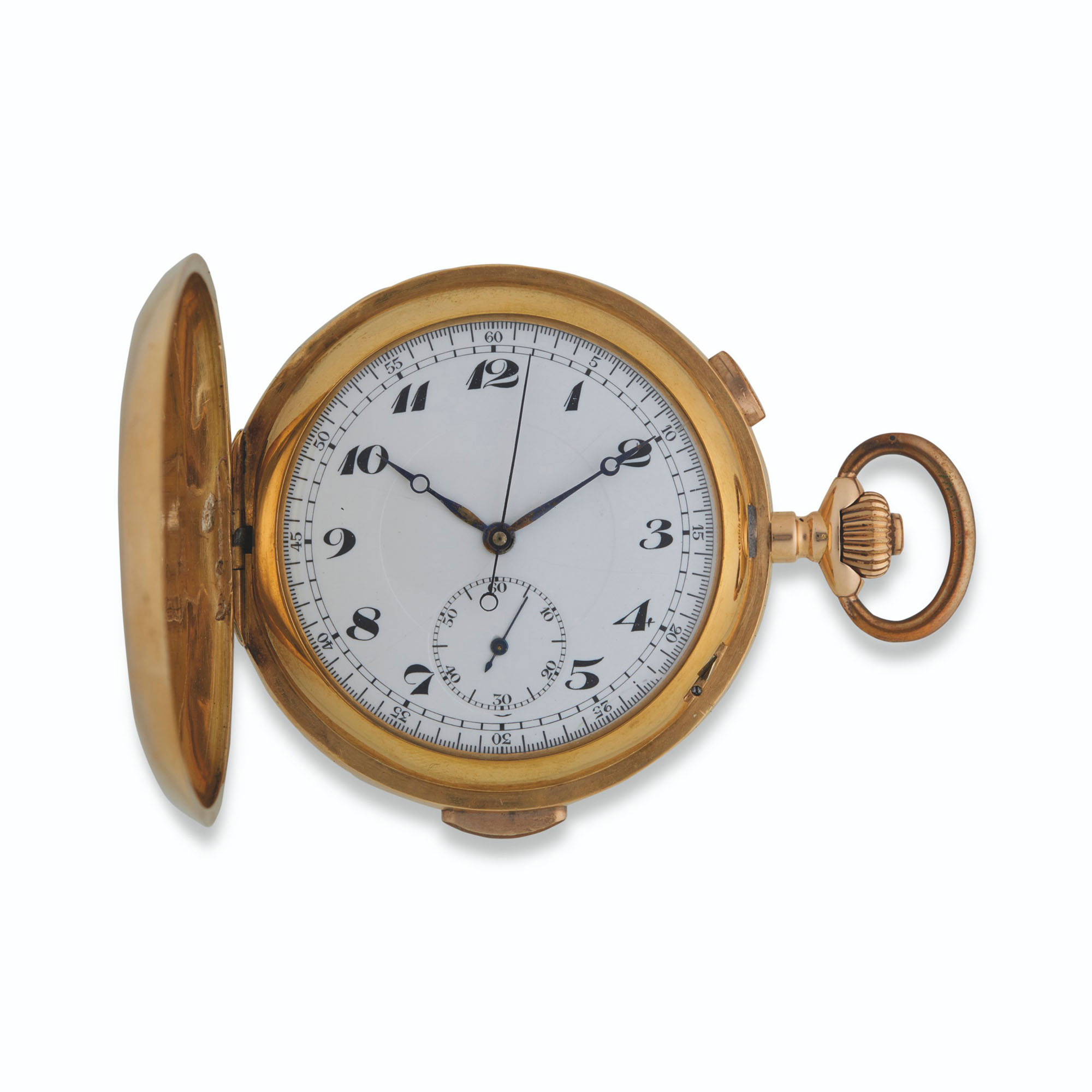 NATIONAL WATCH CO., YELLOW GOLD QUARTER REPEATING AND CHRONOGRAPH ...