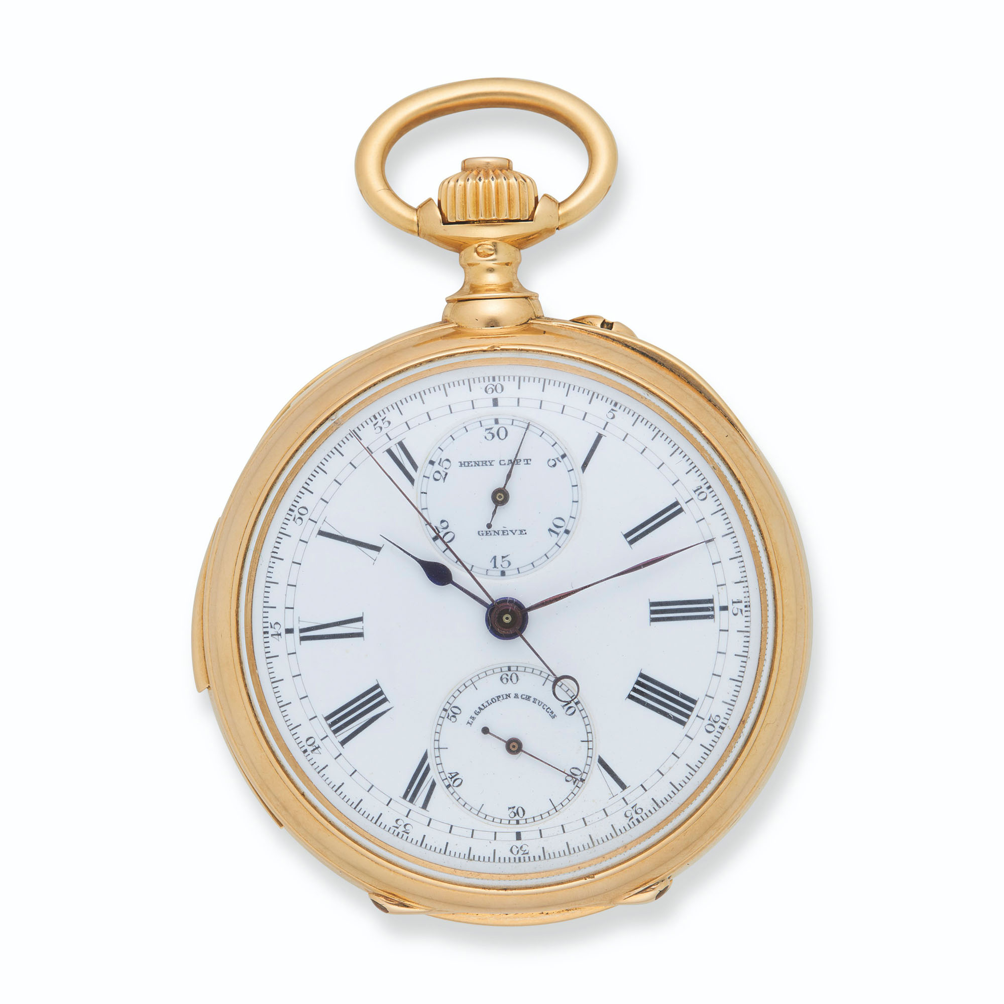 HENRY CAPT, YELLOW GOLD MINUTE REPEATING AND MONOPUSHER CHRONOGRAPH ...
