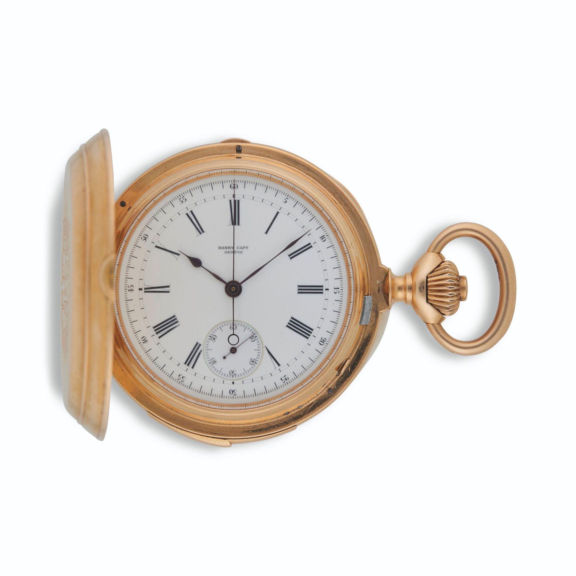 HENRY CAPT, PINK GOLD HALF QUARTER REPEATING AND CHRONOGRAPH HUNTER ...