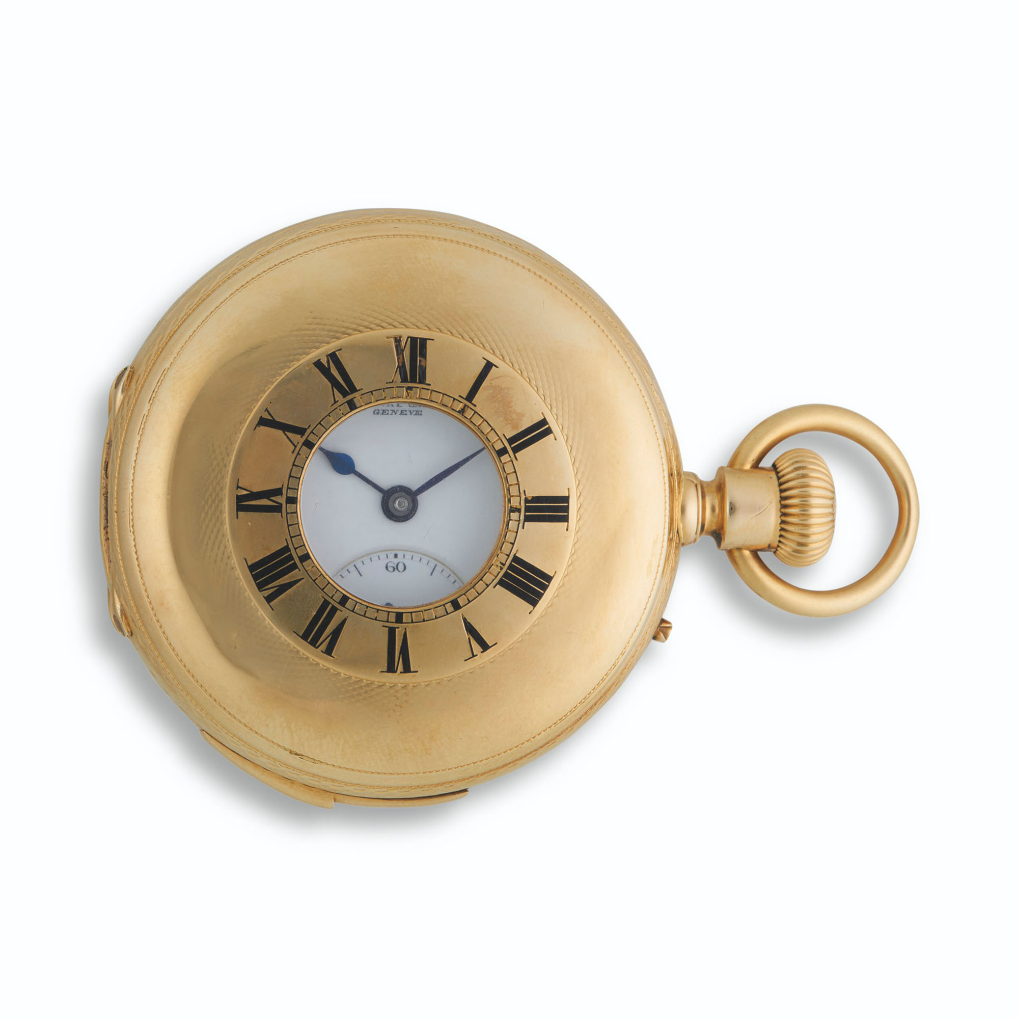 HENRY CAPT, YELLOW GOLD AND ENAMEL FIVE-MINUTE REPEATING HUNTER-CASE ...