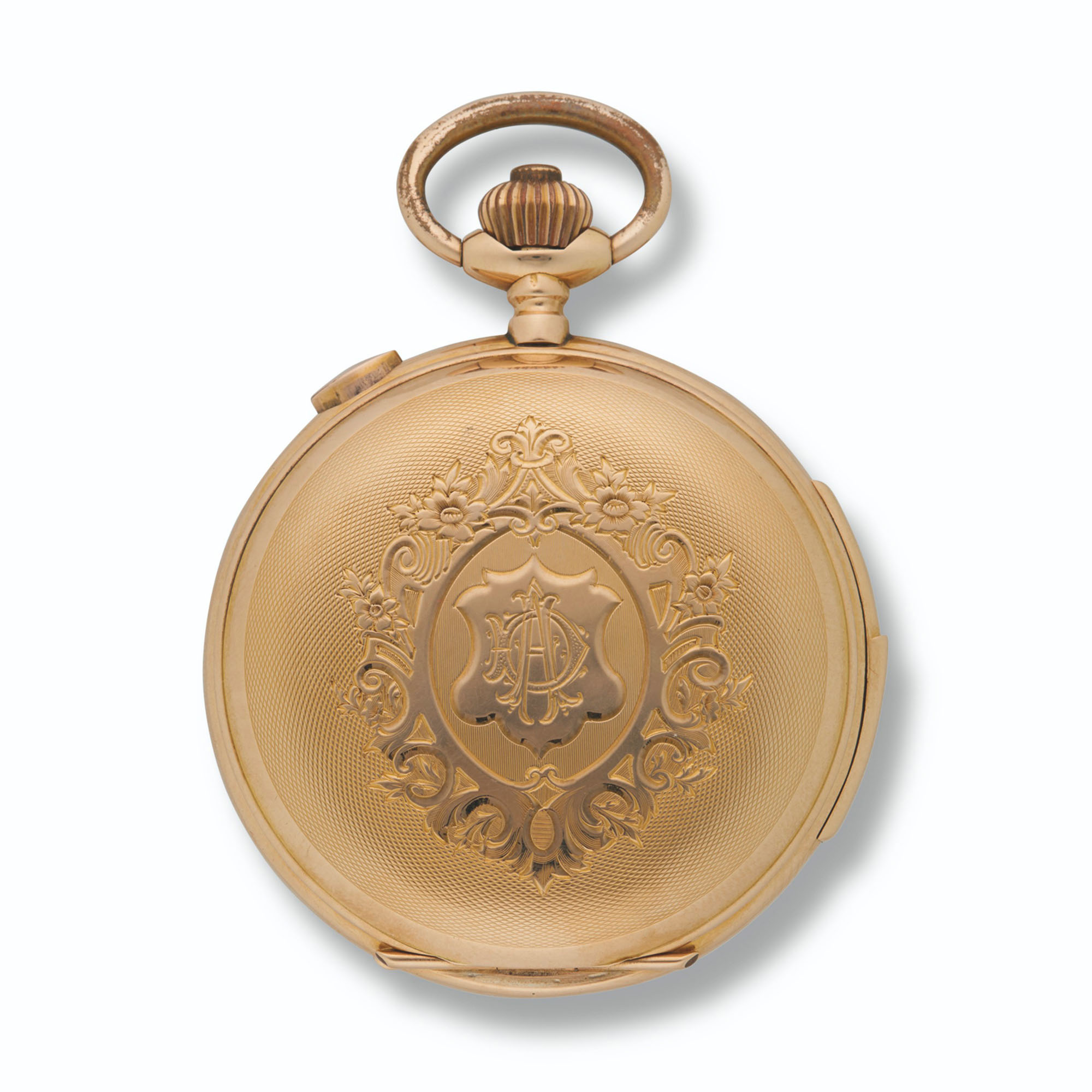 SWISS, YELLOW GOLD MINUTE REPEATING CHRONOGRAPH HUNTER-CASE POCKET ...