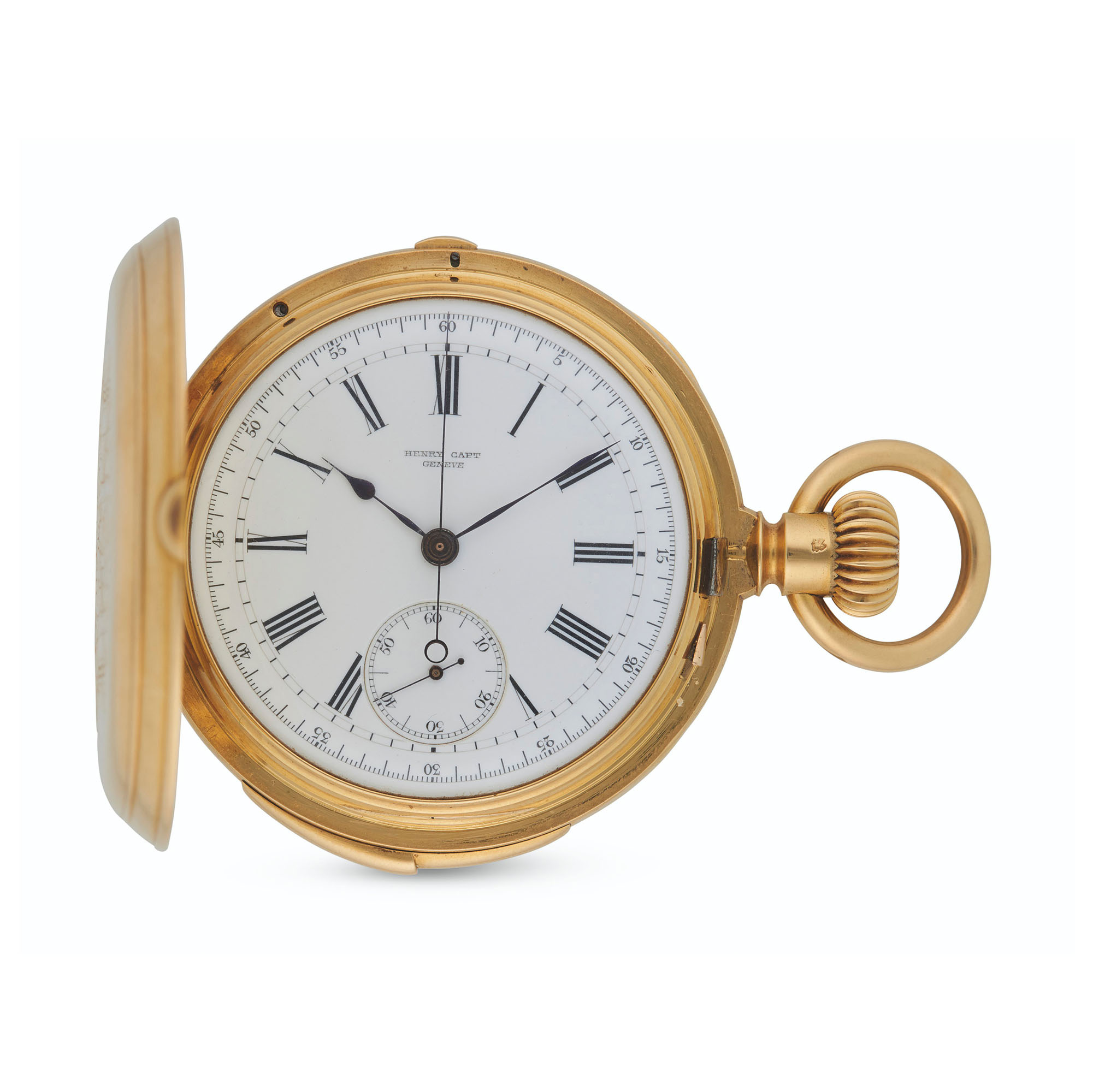HENRY CAPT, YELLOW GOLD QUARTER REPEATING AND MONOPUSHER CHRONOGRAPH ...
