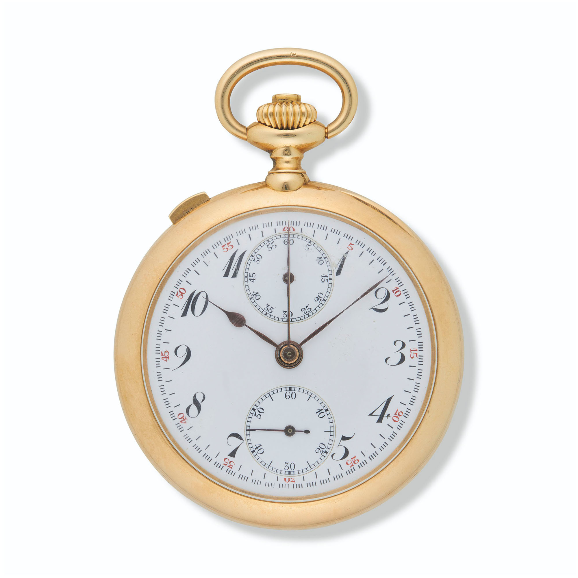 HENRY CAPT, YELLOW GOLD SPLIT-SECONDS CHRONOGRAPH OPENFACE POCKET WATCH ...