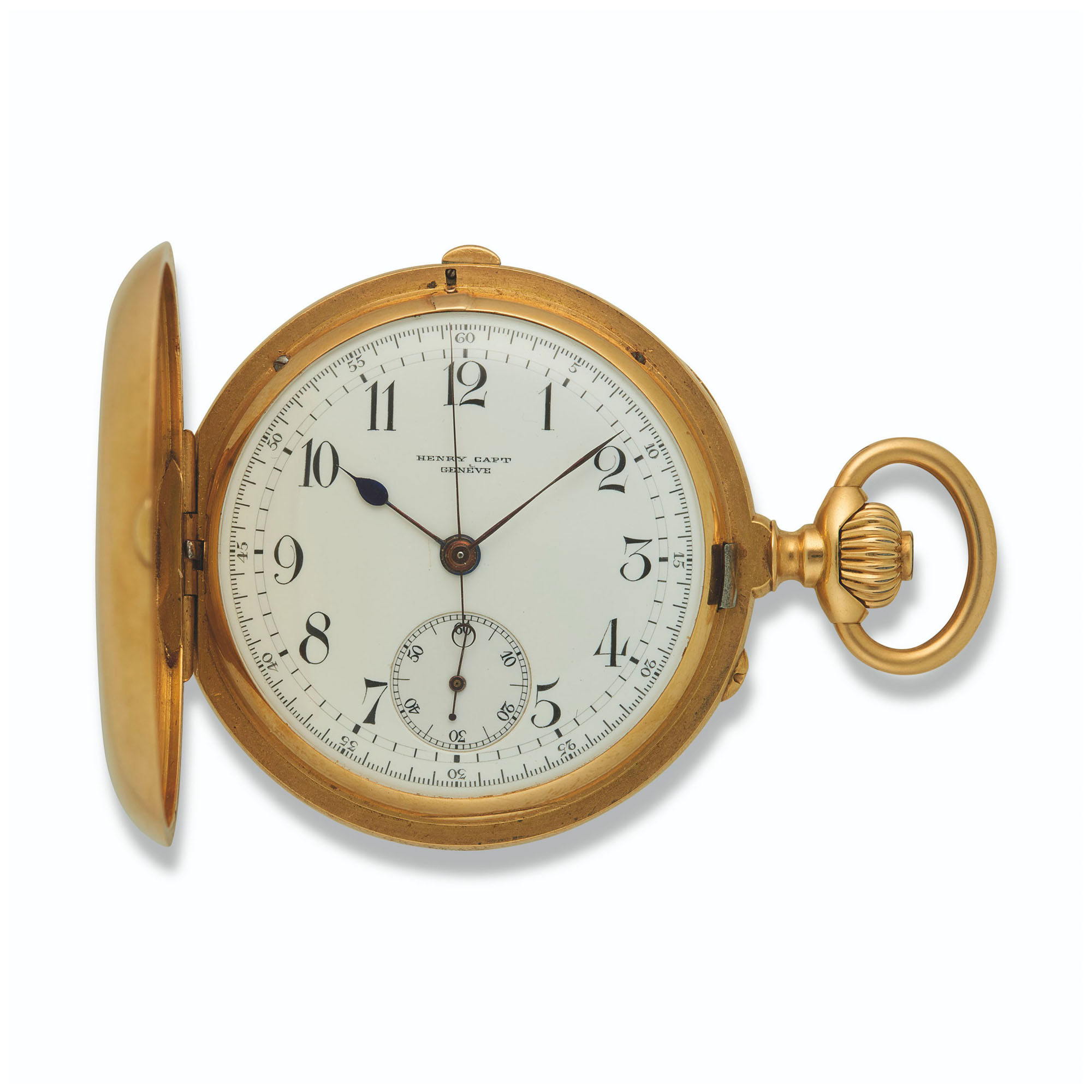 HENRY CAPT, YELLOW GOLD CHRONOGRAPH HUNTER-CASE POCKET WATCH, | Christie’s