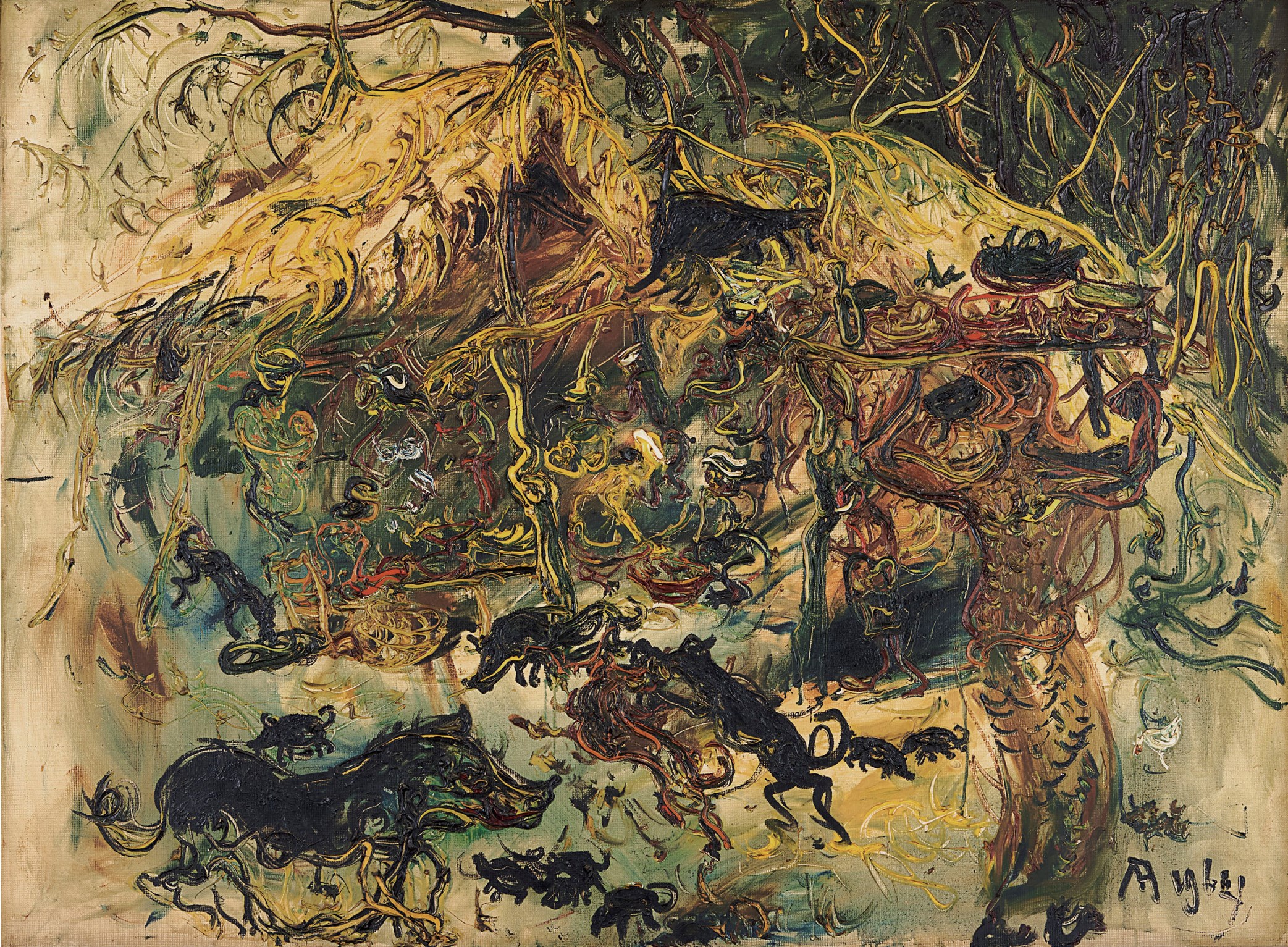 AFFANDI (1907-1990), Pasar di Bawah Pohon (The Marketplace Under the ...