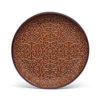AN EXQUISITE AND EXTREMELY RARE THREE-COLOUR TIXI LACQUER CIRCULAR TRAY ...