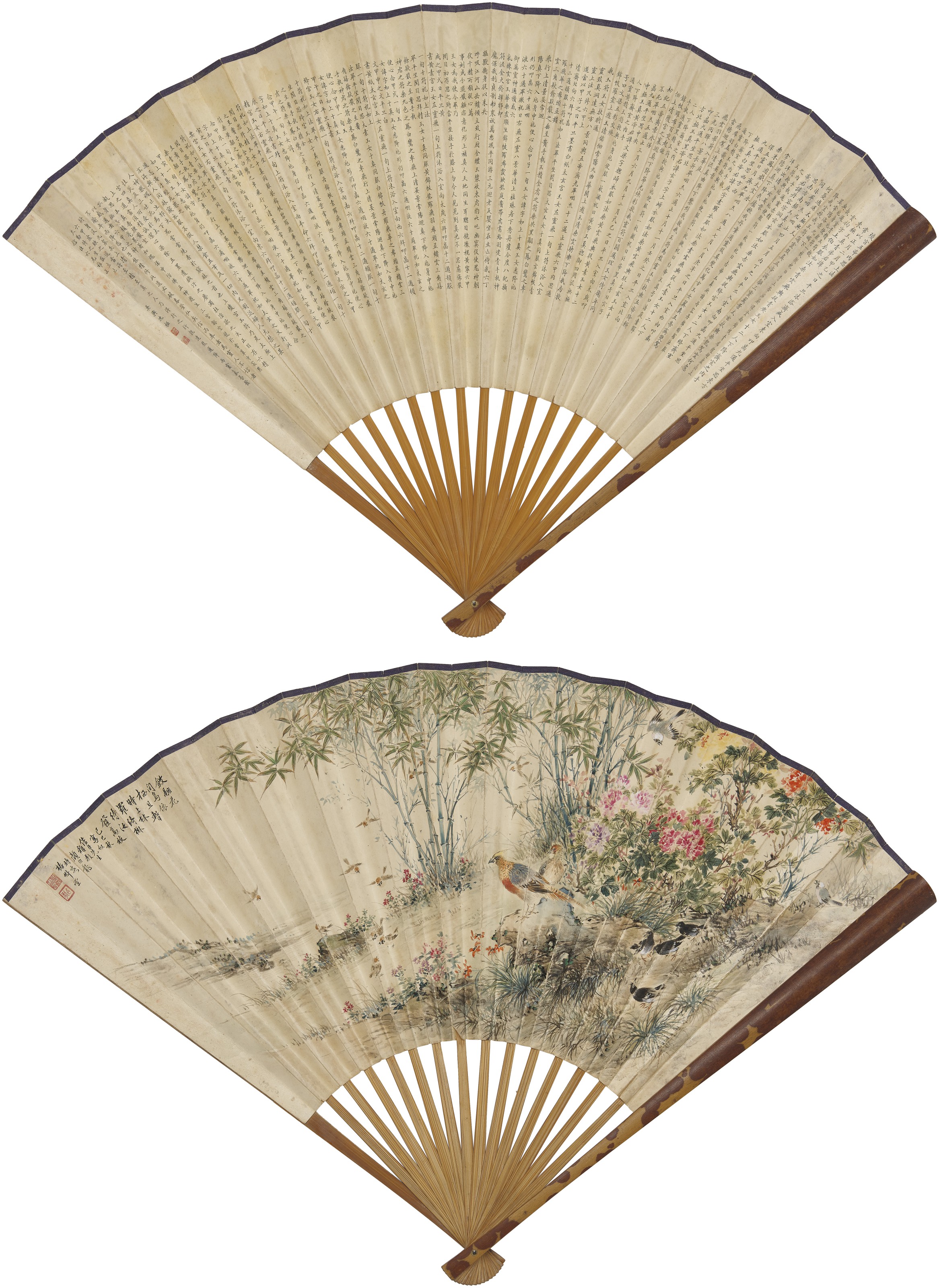 YAN BOLONG (1896-1954) / SHEN SHU (20TH CENTURY), Flower and Birds ...