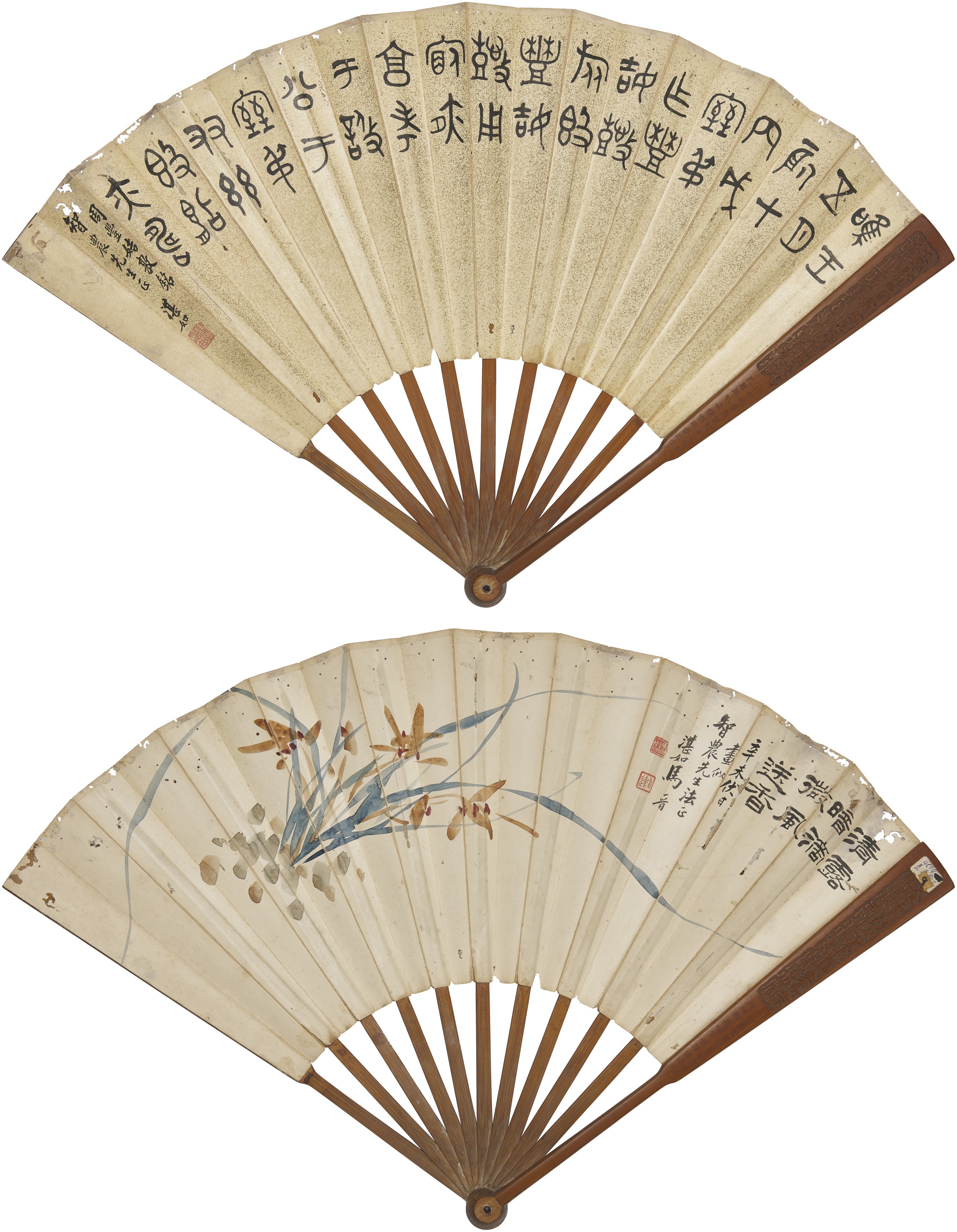 MA JIN (1900-1970), Orchid / Calligraphy in Bronze Script | Christie’s