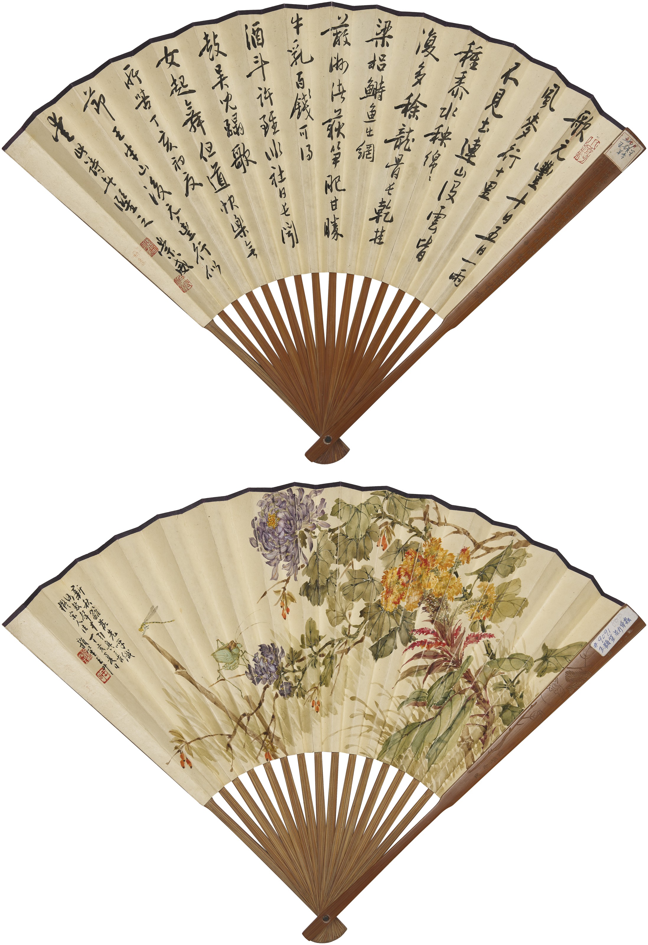 WANG YUNSHENG (1900-1976) / QIAN CHONGWEI (1870-1968), Flowers and ...