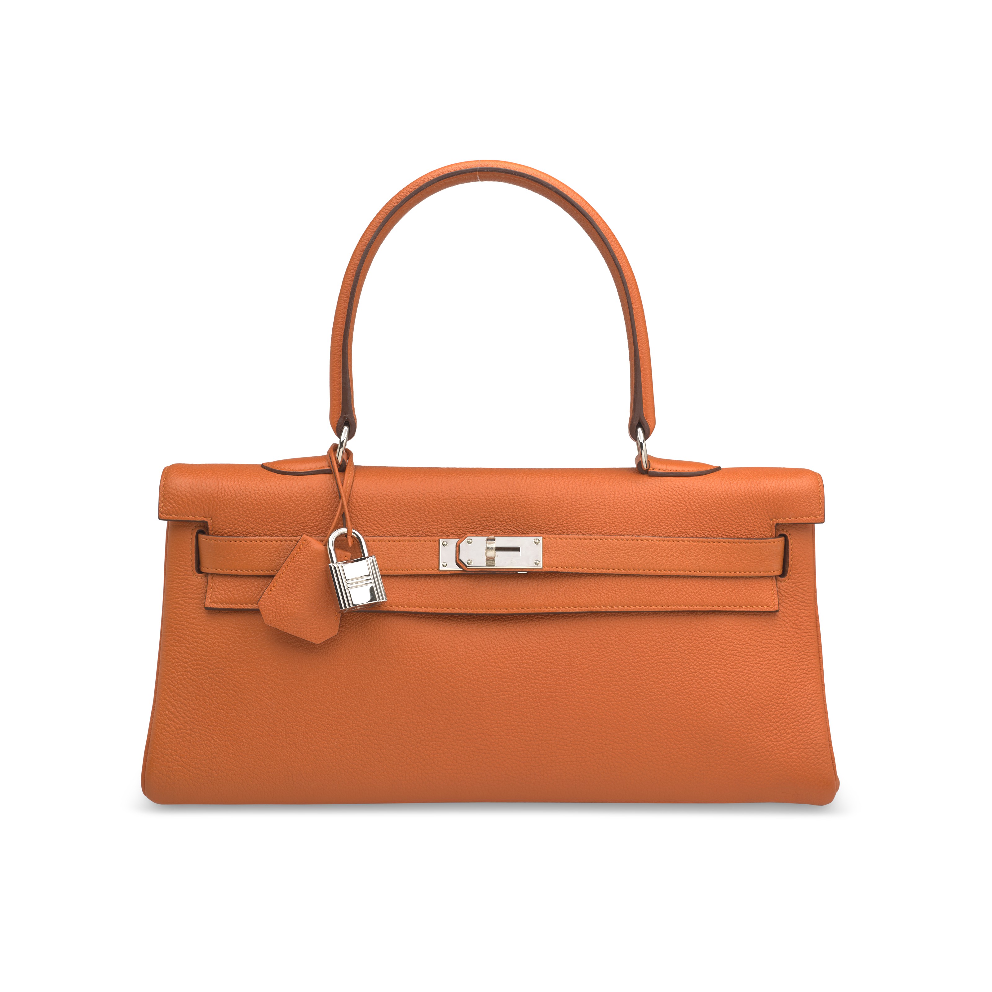 AN ORANGE H TOGO LEATHER SHOULDER KELLY 42 WITH PALLADIUM HARDWARE ...