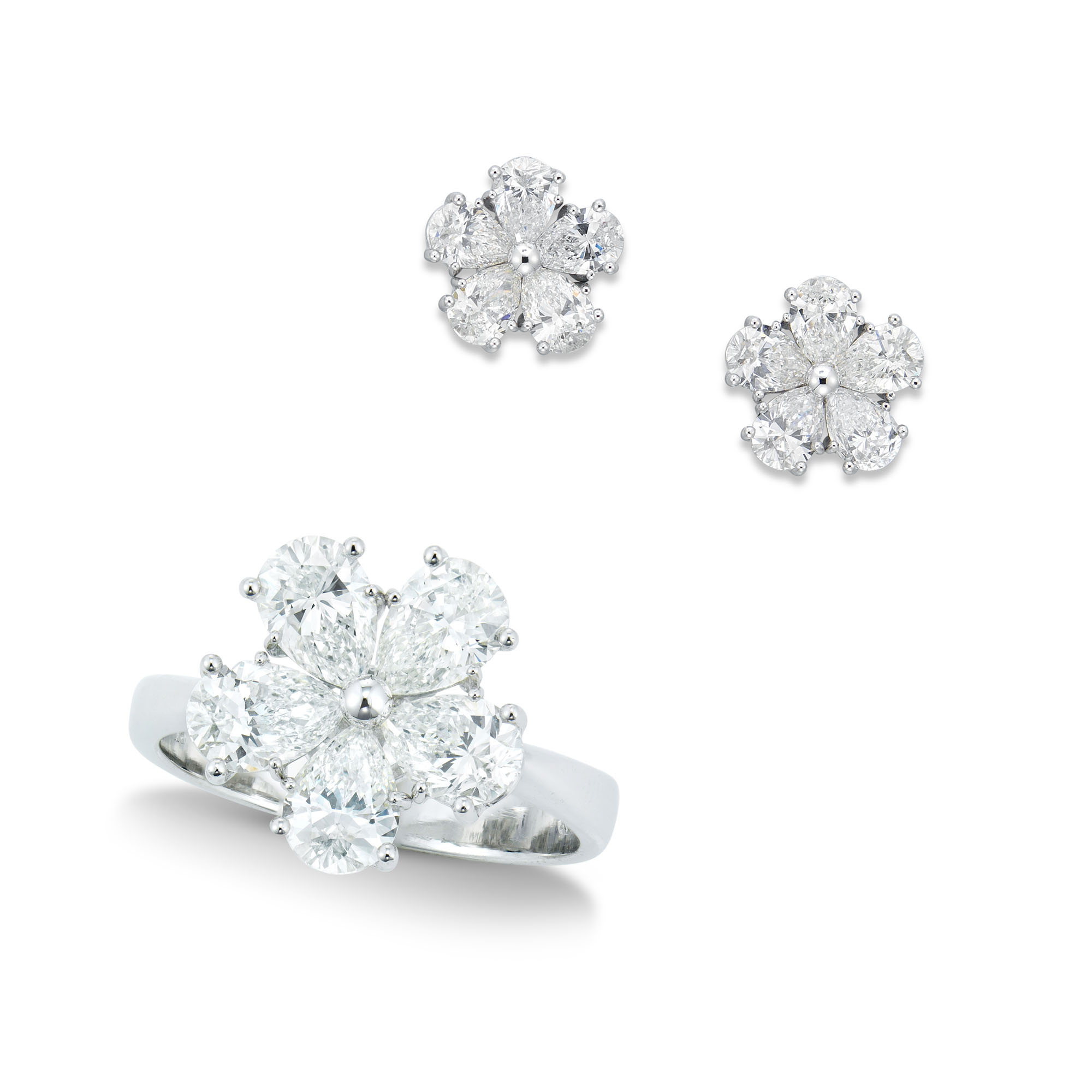 DIAMOND RING AND EARRING SET, | Christie’s