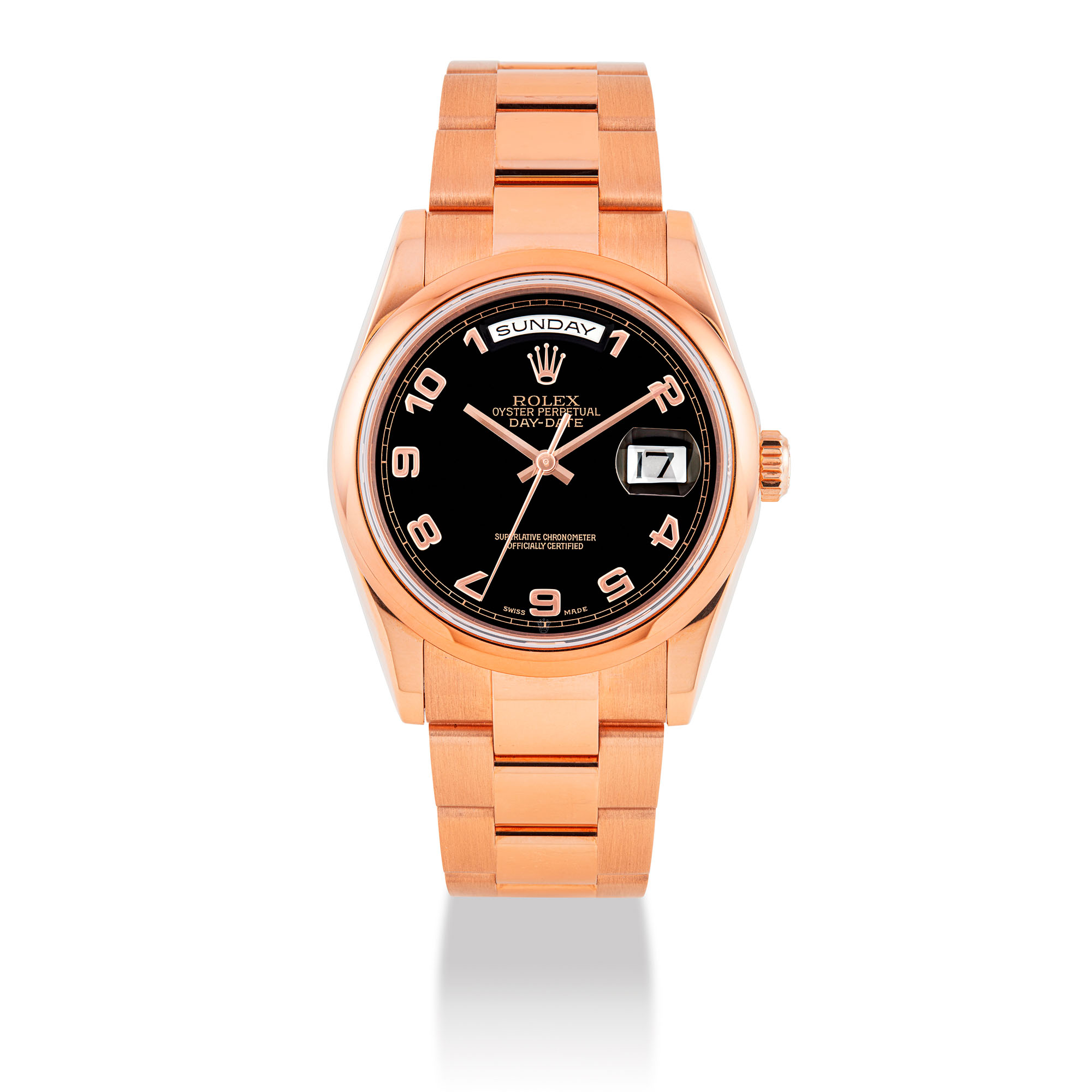 ROLEX, PINK GOLD DAY-DATE, REF. 118205, | Christie’s