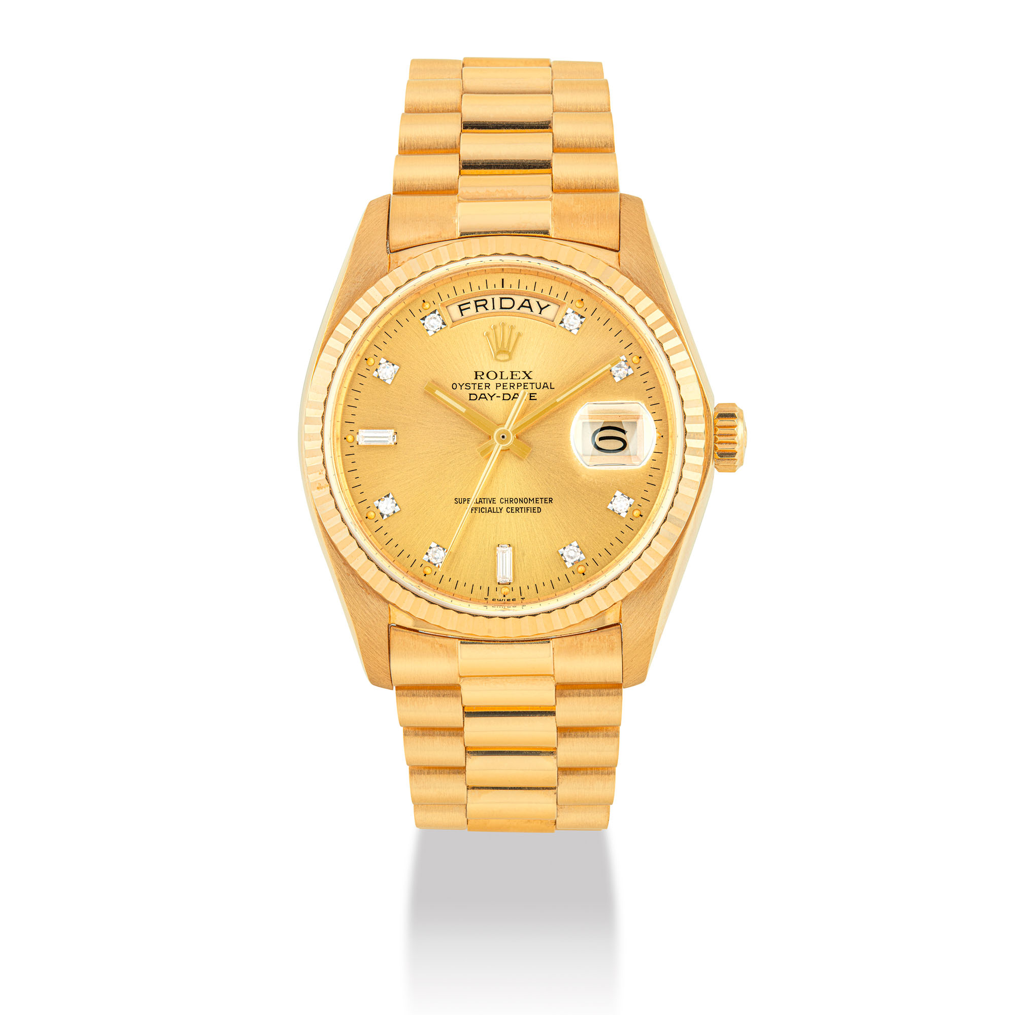 ROLEX, GOLD WITH DIAMOND-SET DAY-DATE, REF. 18038, | Christie’s
