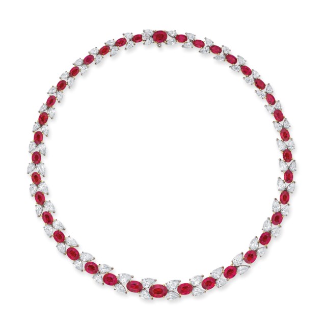 IMPORTANT RUBY AND DIAMOND NECKLACE, FAIDEE | Christie's