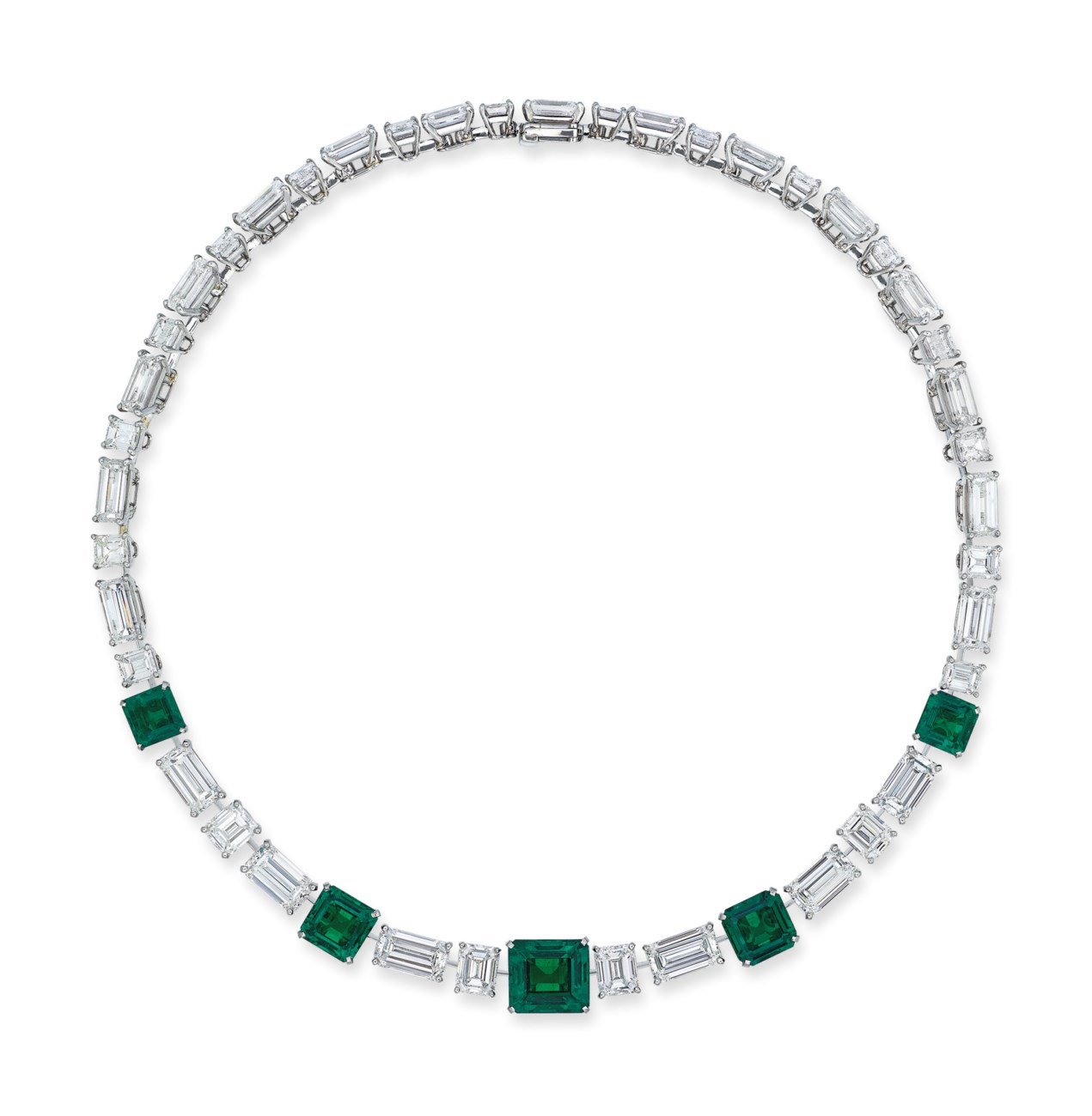 SUPERB EMERALD AND DIAMOND NECKLACE, CARTIER | Christie's