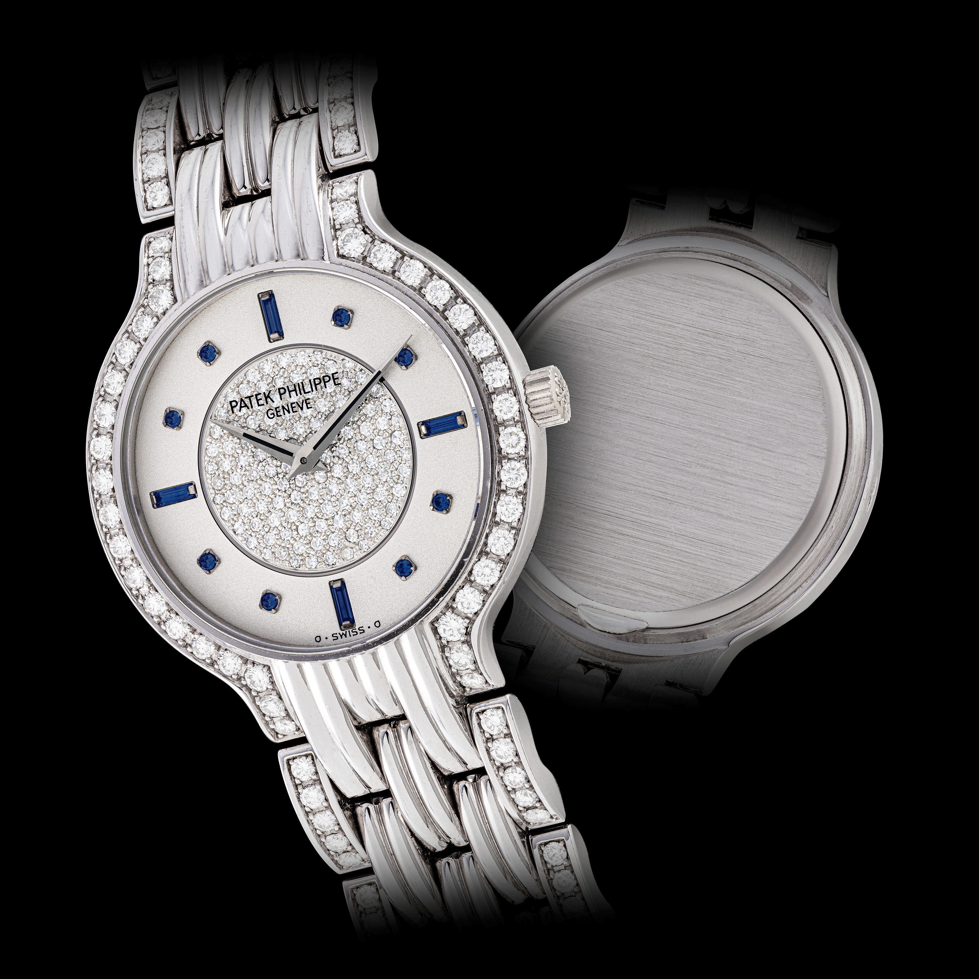 PATEK PHILIPPE, WHITE GOLD, DIAMOND AND SAPPHIRE-SET, REF. 3965/1 ...