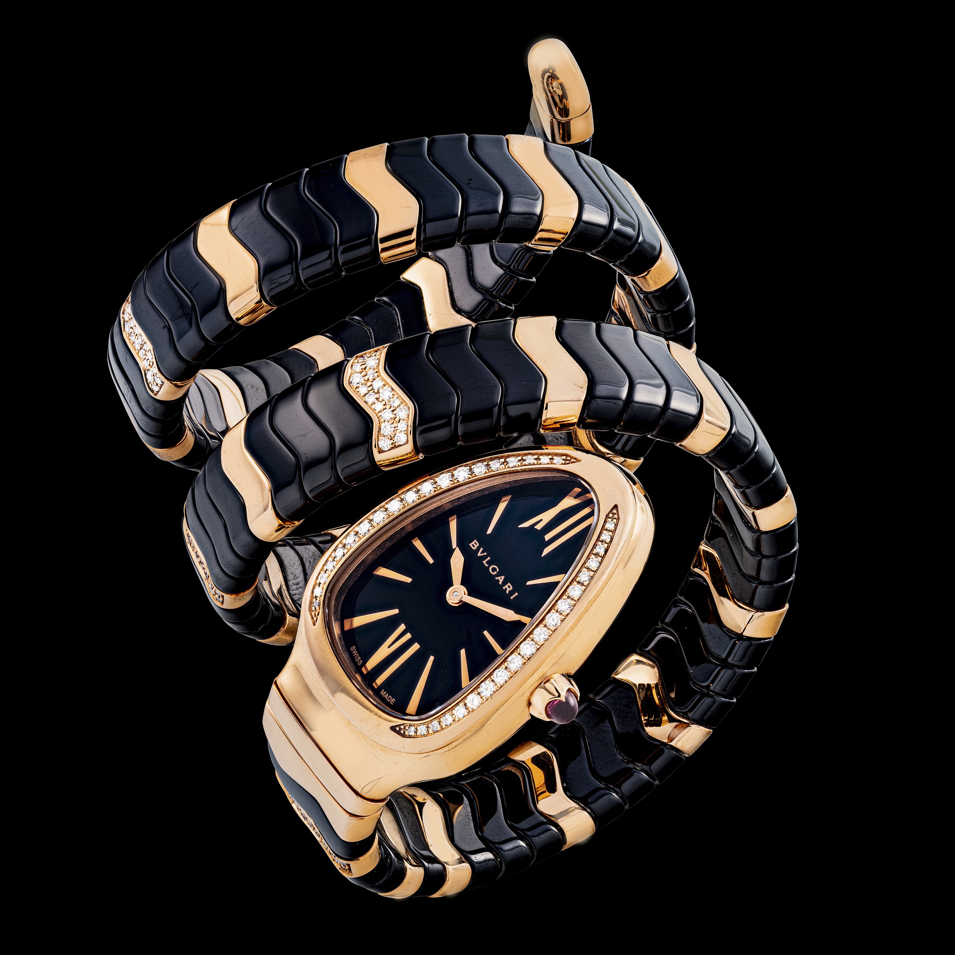 BULGARI, PINK GOLD, CERAMIC AND DIAMOND-SET SERPENTI, | Christie’s